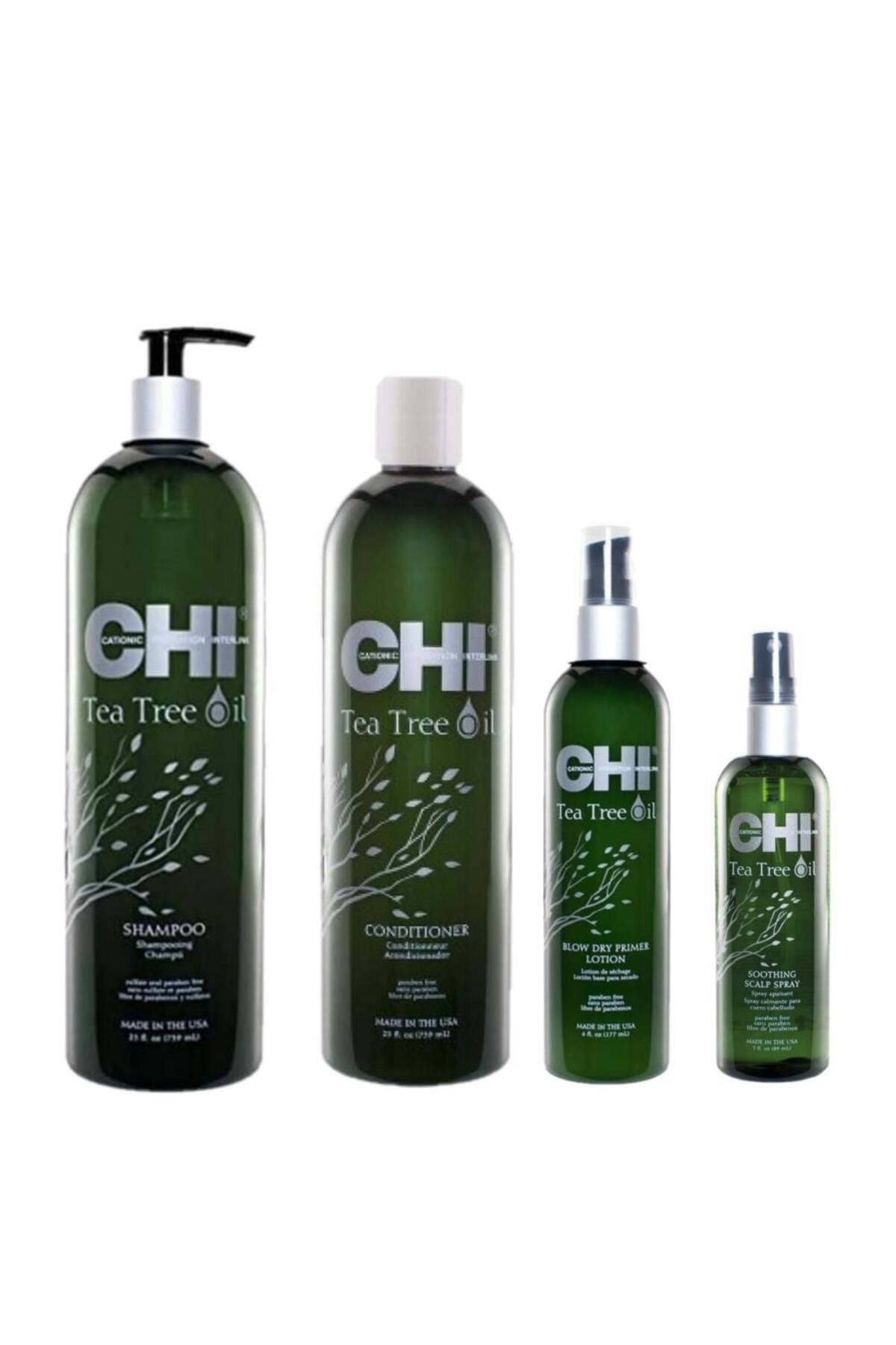 Chi Tea Tree Oil Şampuan + Nemlendirici Saç Kremi + Fön Losyonu + Saç ...
