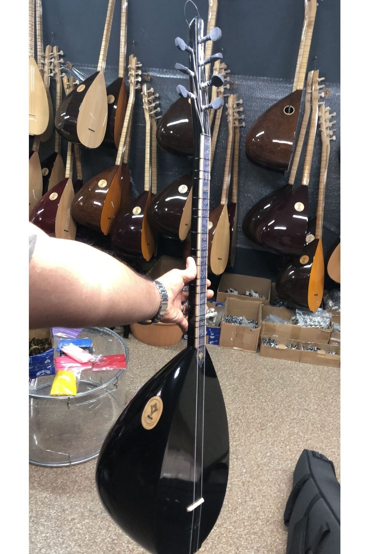 YILMAZ MÜZİK EVİ Kısa Sap Full Sedefli Komple Siyah 40cm Üst Kalite ...