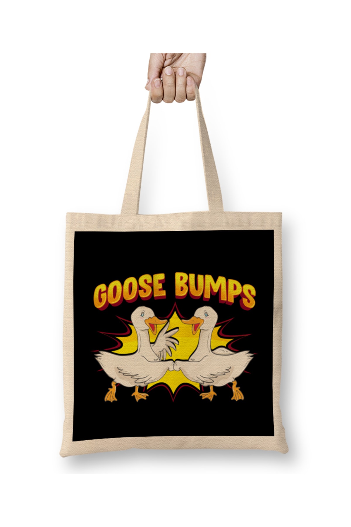 Baskı Dükkanı Goose Bumps Goosebumps Geese Pun Animal Lover Tote Bag ...