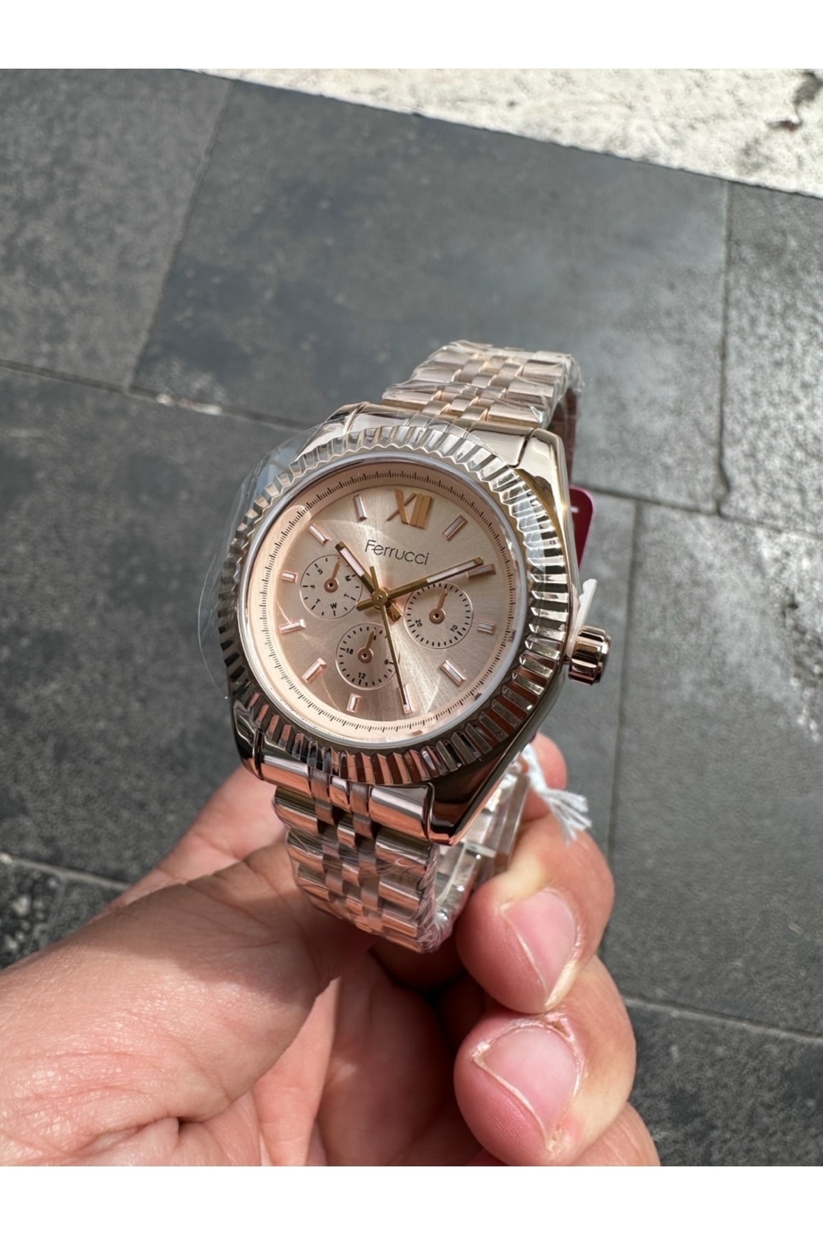 Ferrucci Çelik Kordon Rolex Kasa Altın Renk 3 Atm Su Geçirmez Kadın Kol ...