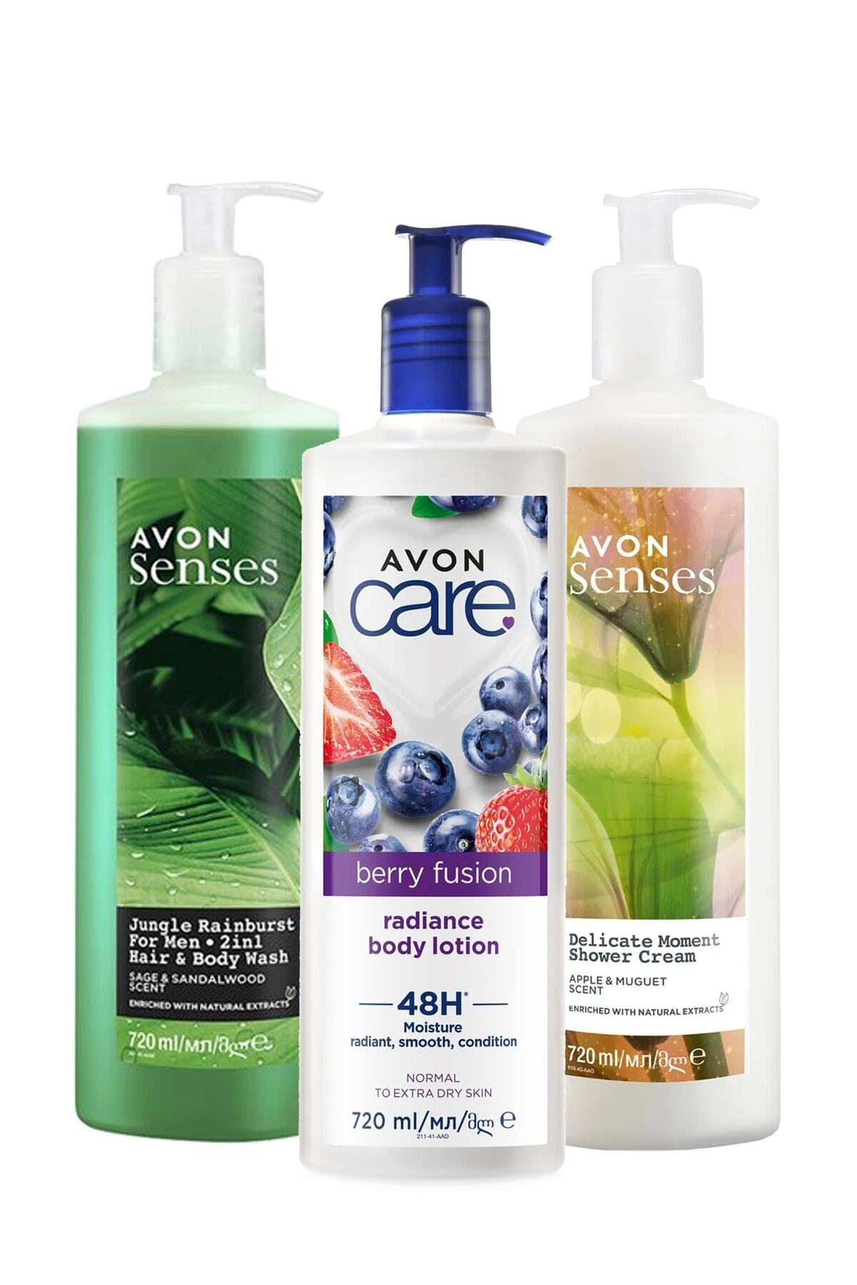 Avon Senses İkili Duş Jeli ve Yaban Mersini Özlü Vücut Losyonu Paketi ...