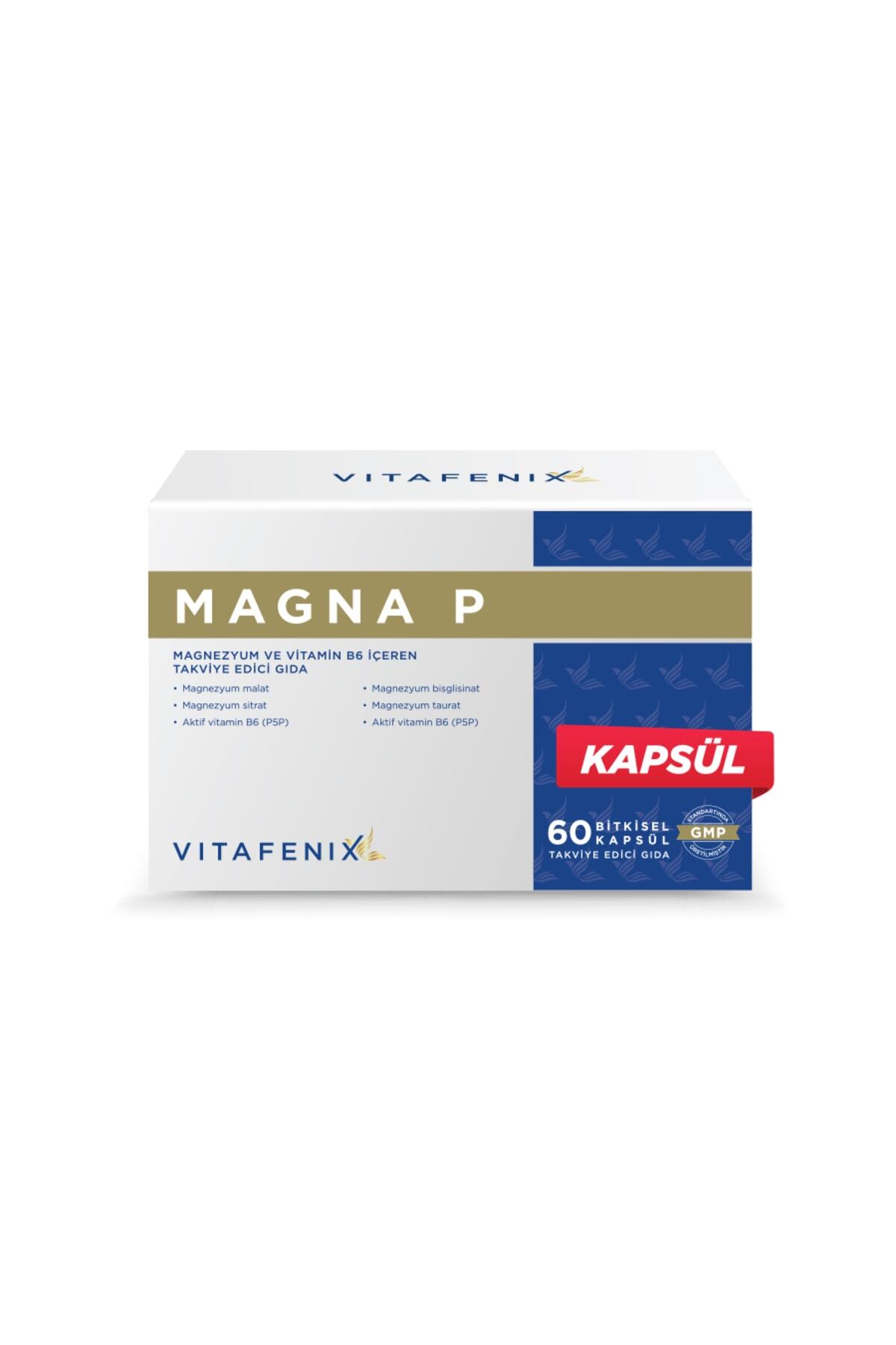 Vitafenix Magna P Magnezyum Ve Vitamin B6 İçeren Kapsül Takviye Edici ...