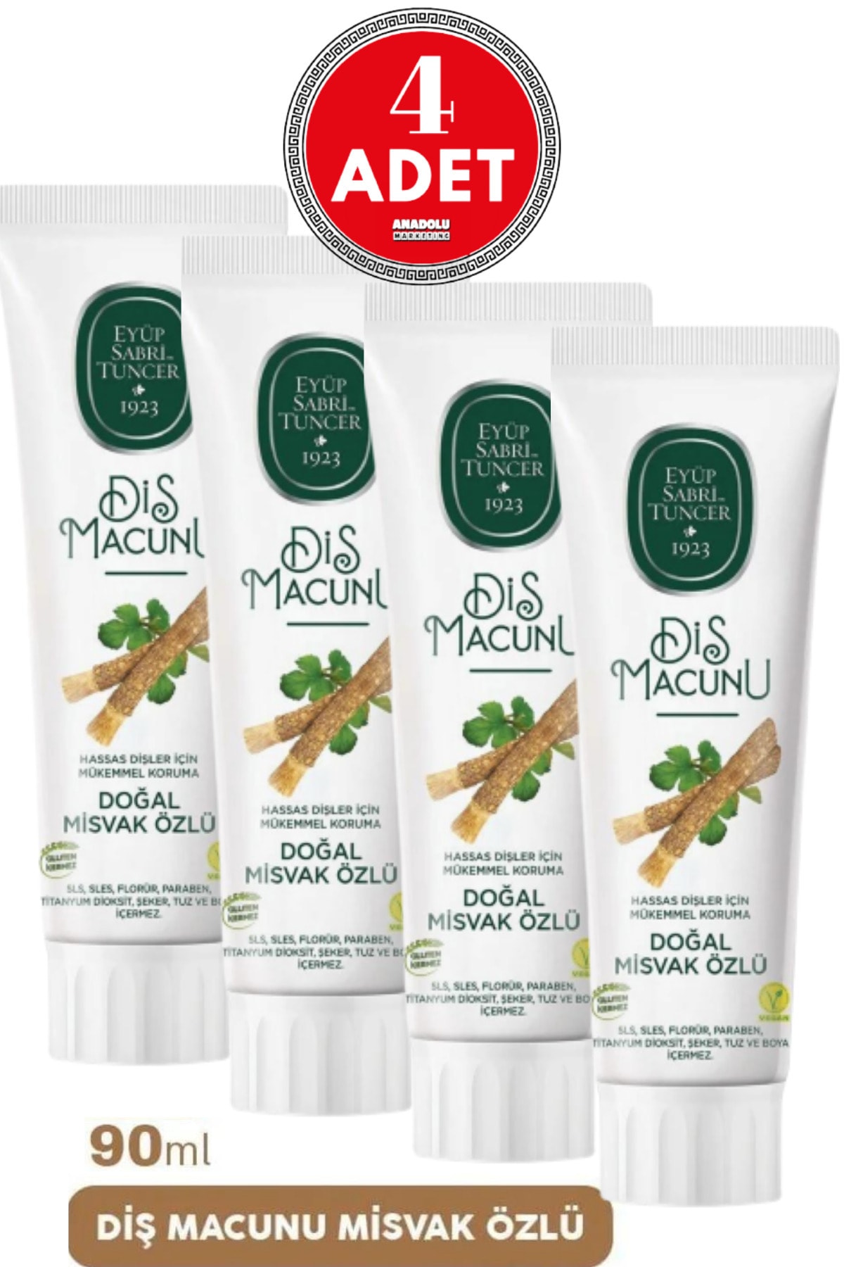 Eyüp Sabri Tuncer Doğal Diş Macunu 90 ml Misvak X4 Adet Fiyatı ...