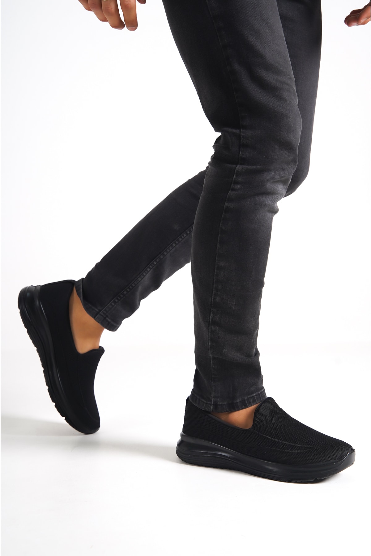 MuSoon Siyah Erkek Ortopedik Taban Günlük Ayakkabı Spor Ayakkabı ...