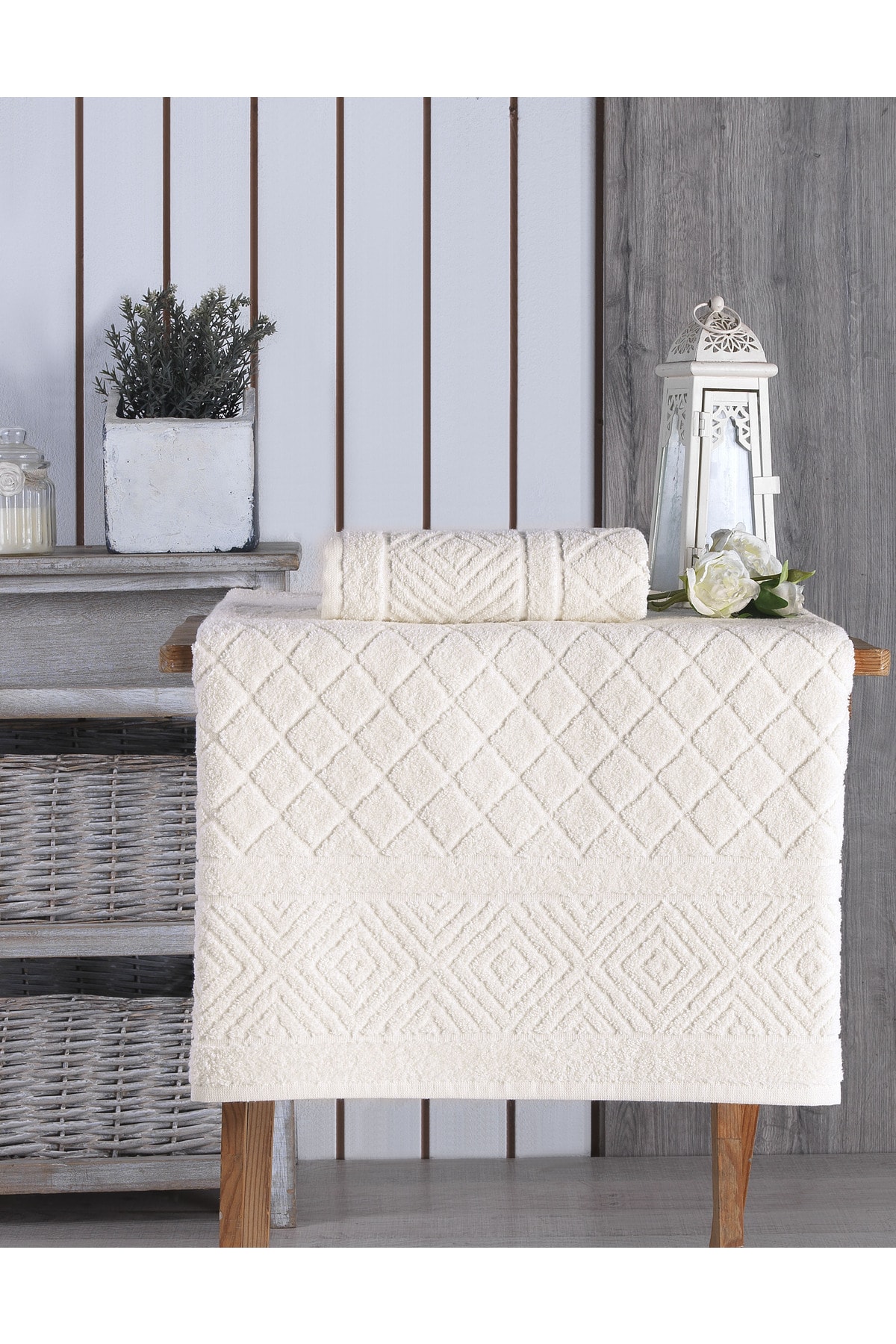 Louis Marie Reyna 2'li Banyo Havlu Seti | %100 Pamuk | Krem - Fiyatı ...