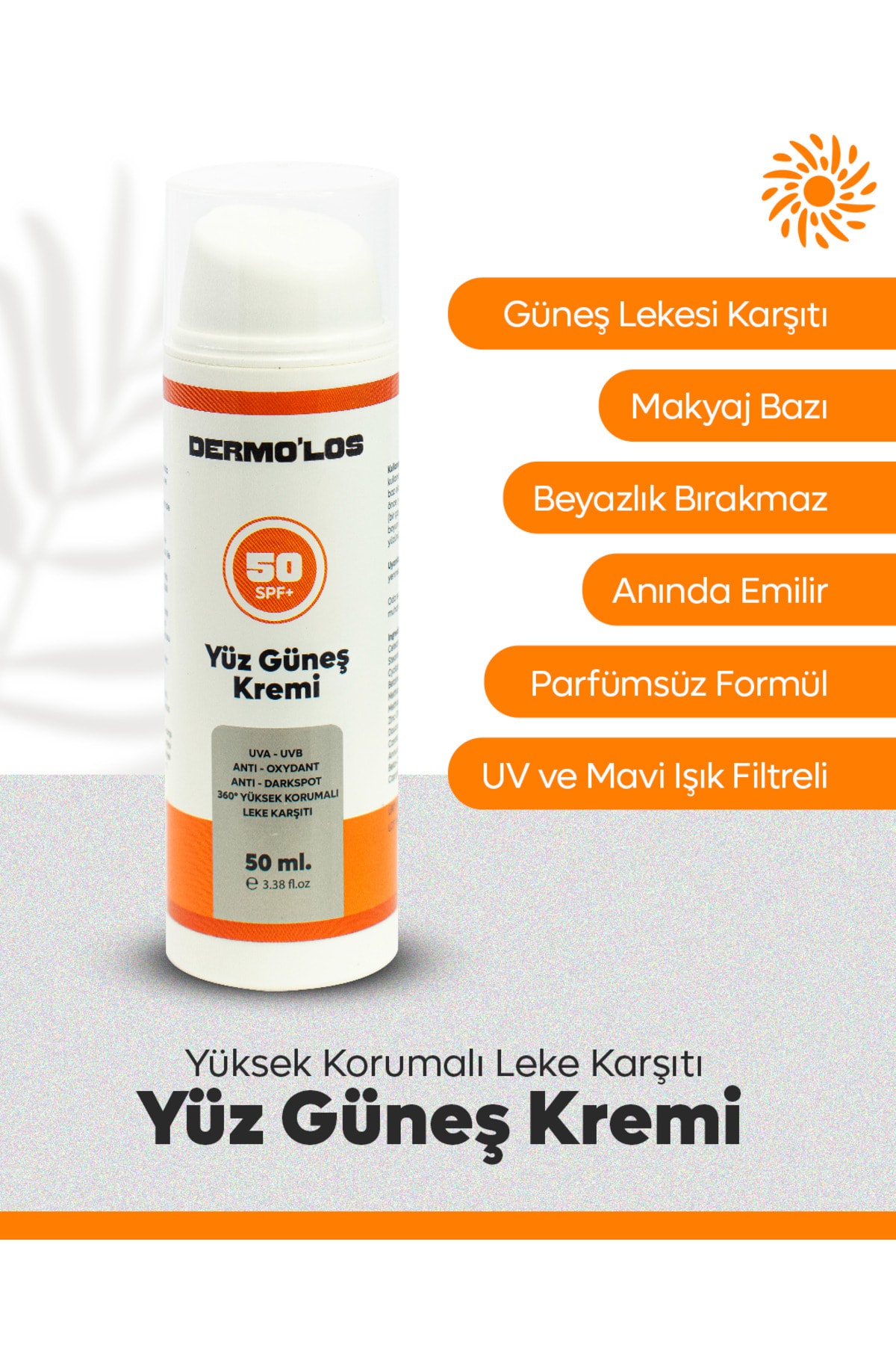 dermo'los love of skin 50 Spf Leke Karşıtı Yüz Güneş Kremi 50 ml Fiyatı ...