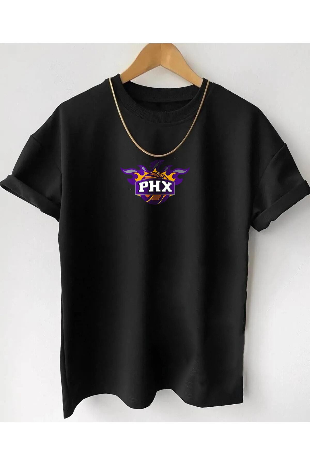 Adrift Phoenix Suns Retro Oversize Baskılı Pamuklu Bisiklet Yaka Kısa ...