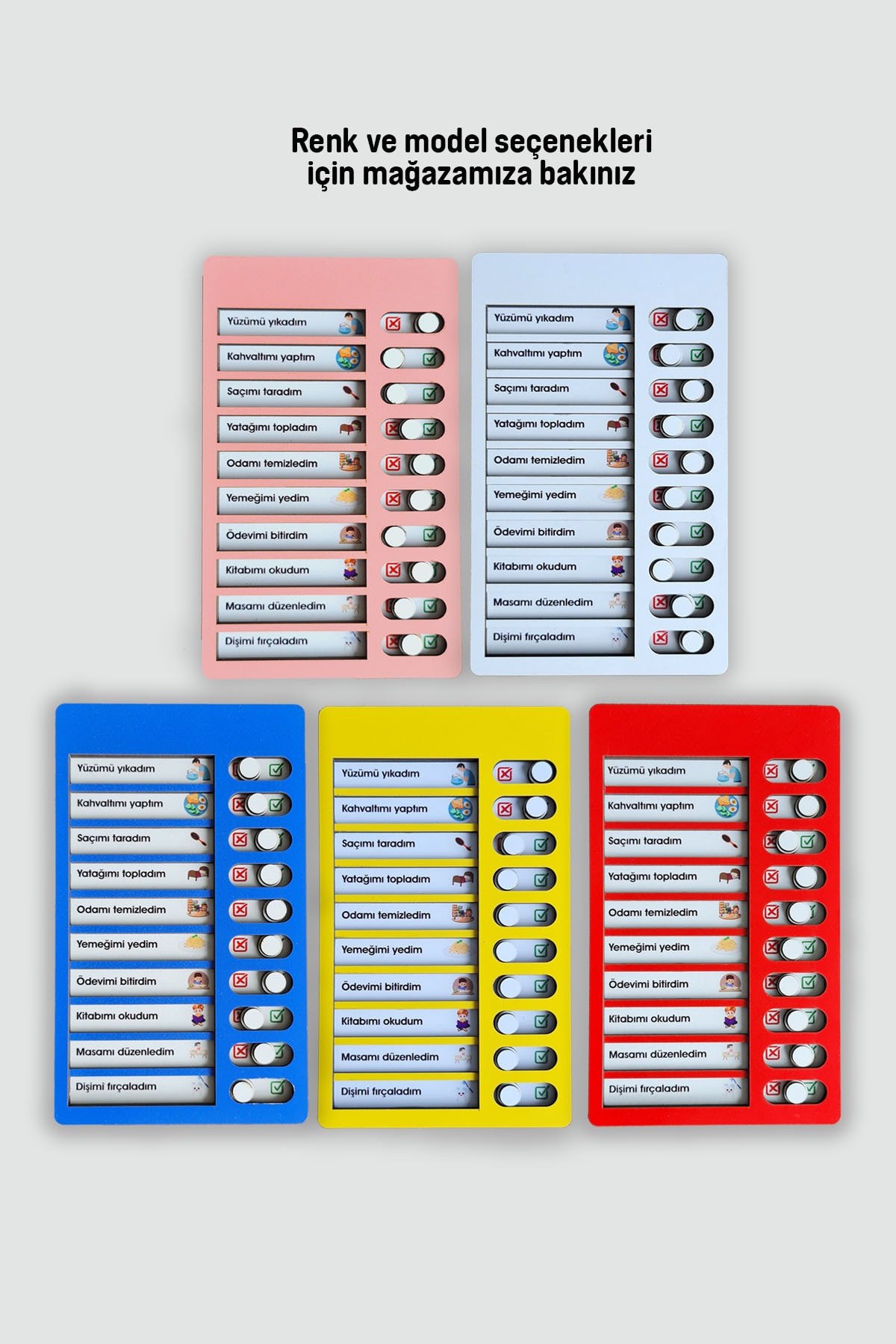 woodsia Çocuk Günlük Rutin Checklist Kontrol Listesi Eğitici Oyuncak ...