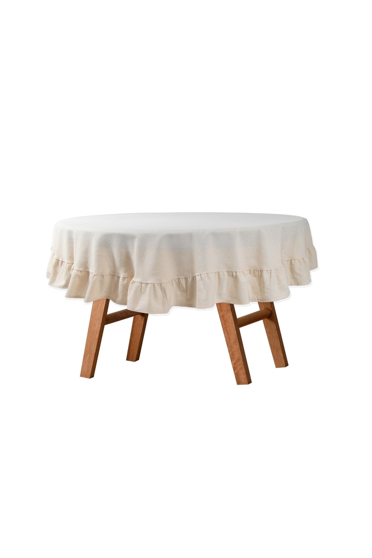 cotton maison Ruffle Tablecloth Vintage 110 Cm round- Trendyol