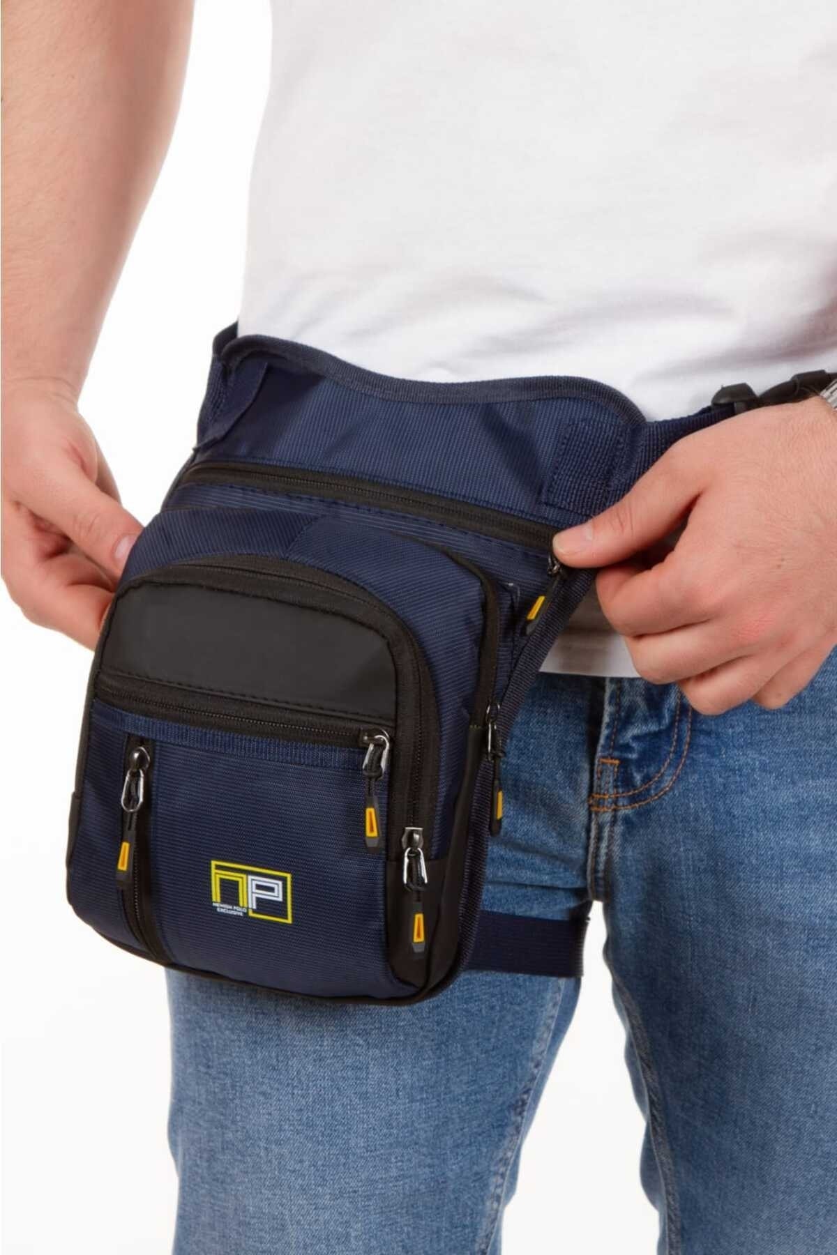 Newish Polo 904 Çok Gözlü Bel Bacak Omuz Göğüs Motorcu Çantası LACİVERT ...