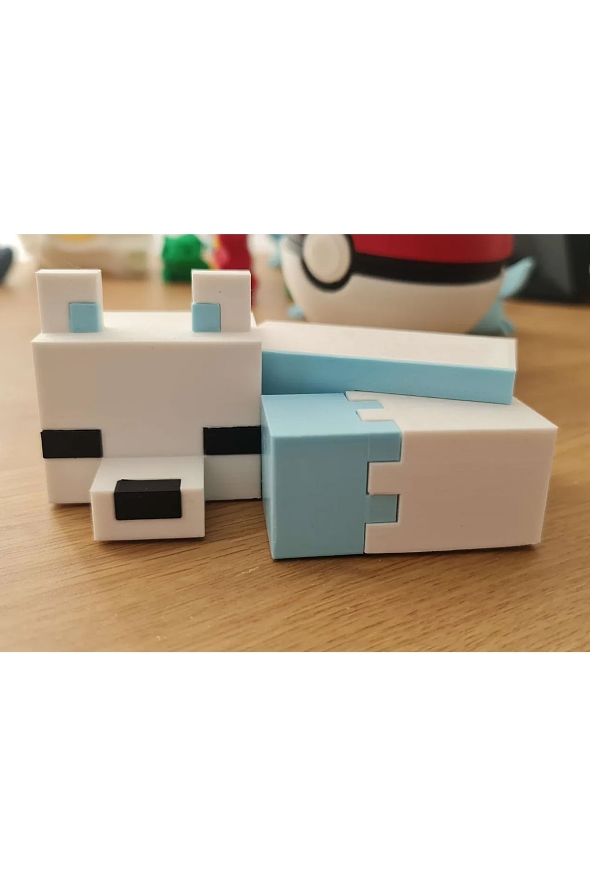 TuransoyCraft Minecraft Kar Tilkisi Arctic Fox Figür (15 CM GENİŞLİK ...
