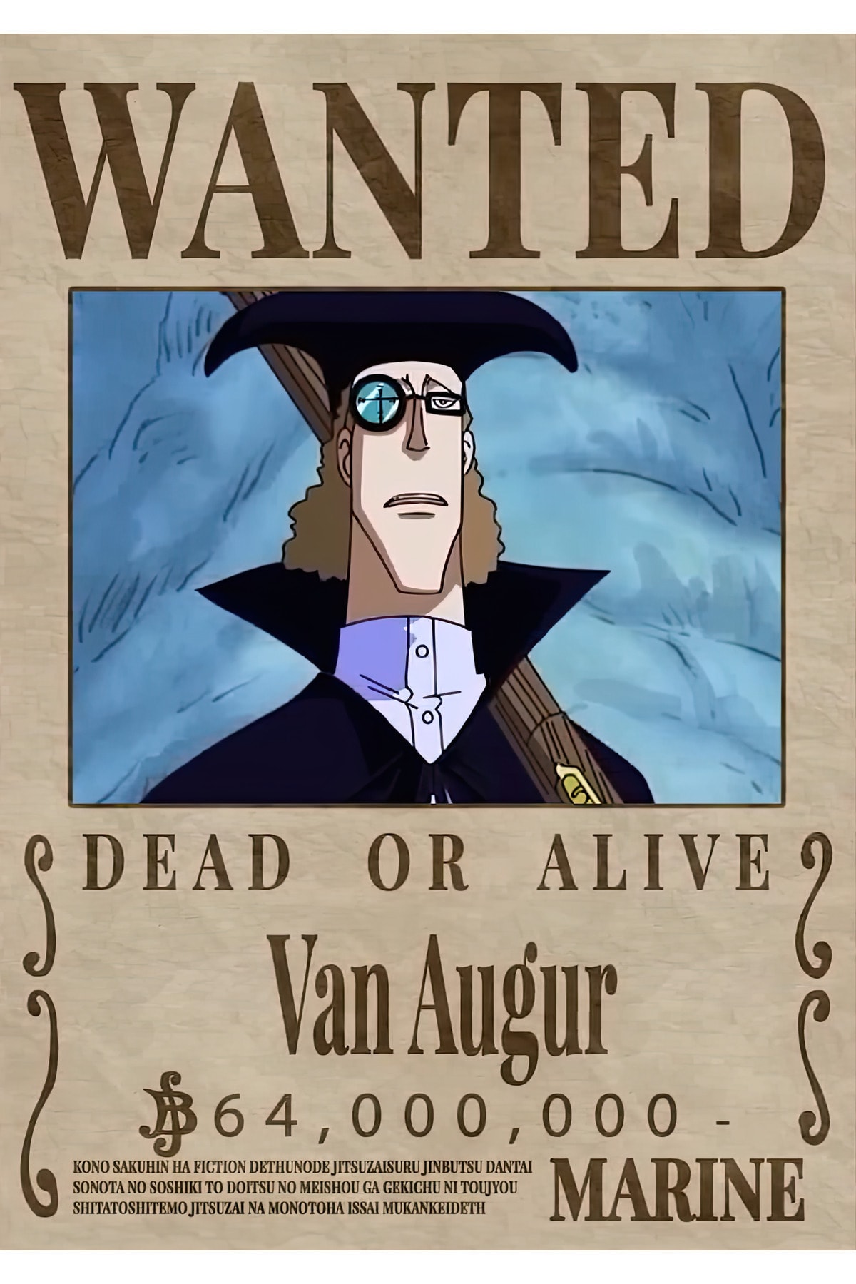 uzuntuning One Piece Van Augur Wanted Aranıyor Posteri Fiyatı ...