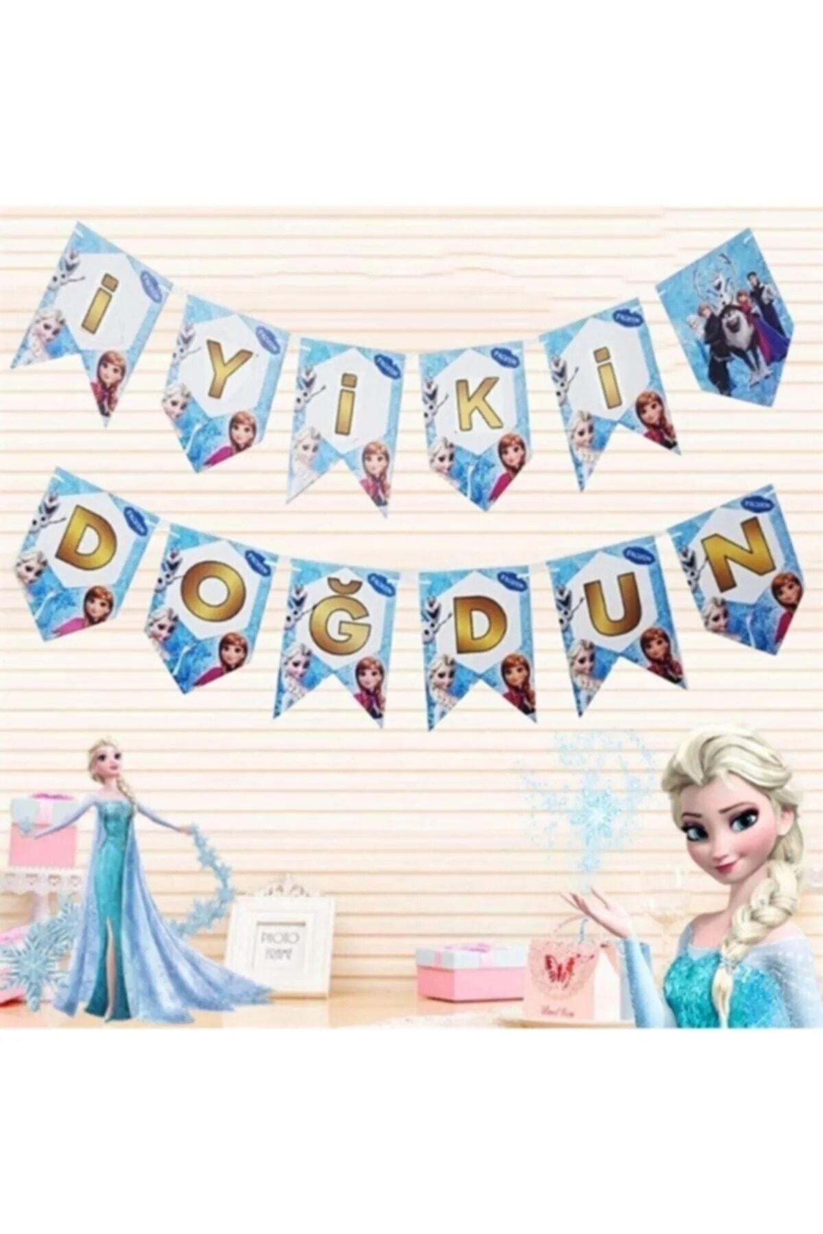 FOKUL Frozen Elsa Banner iyi ki Doğdun Yazısı Doğum Günü Partisi Fiyatı ...