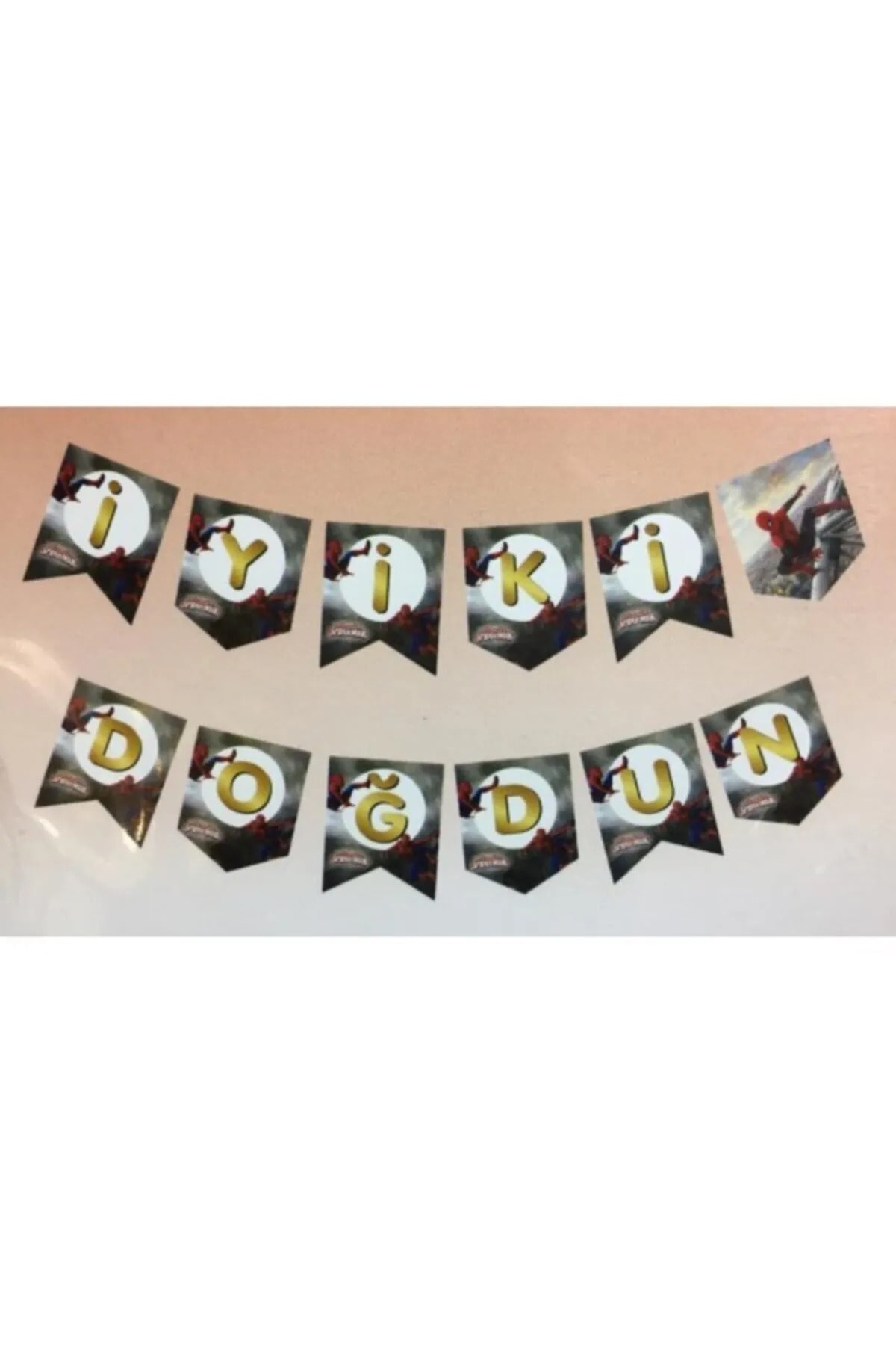 FOKUL Spider Man Örümcek Adam Banner iyi ki Doğdun Yazısı Doğum Günü ...