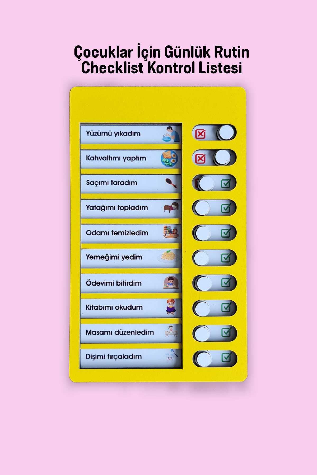 woodsia Çocuk Günlük Rutin Checklist Kontrol Listesi Eğitici Oyuncak ...