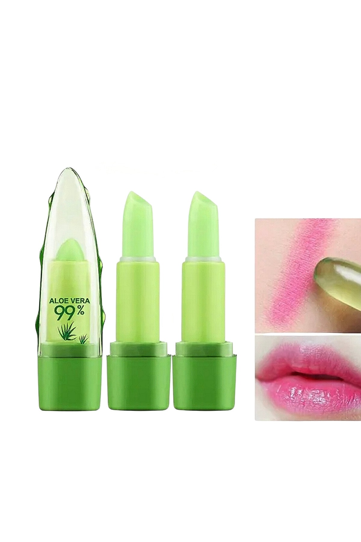 Lesvip's 2 Adet Aloe Vera Özlü Dudak Nemlendirici Etkili Renk ...