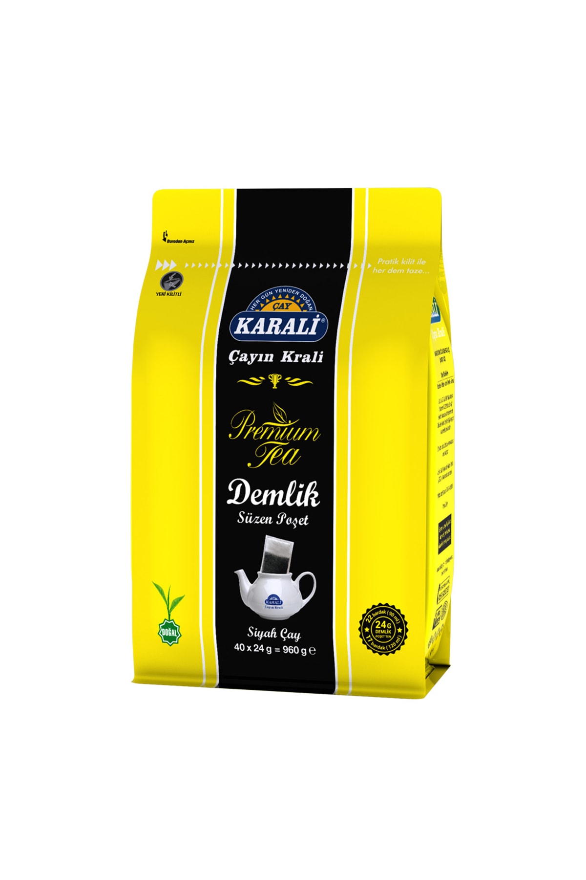 Karali Çay Karali Premium Jumbo Demlik Poşet Siyah Çay 40x24 gr (YENİ ...