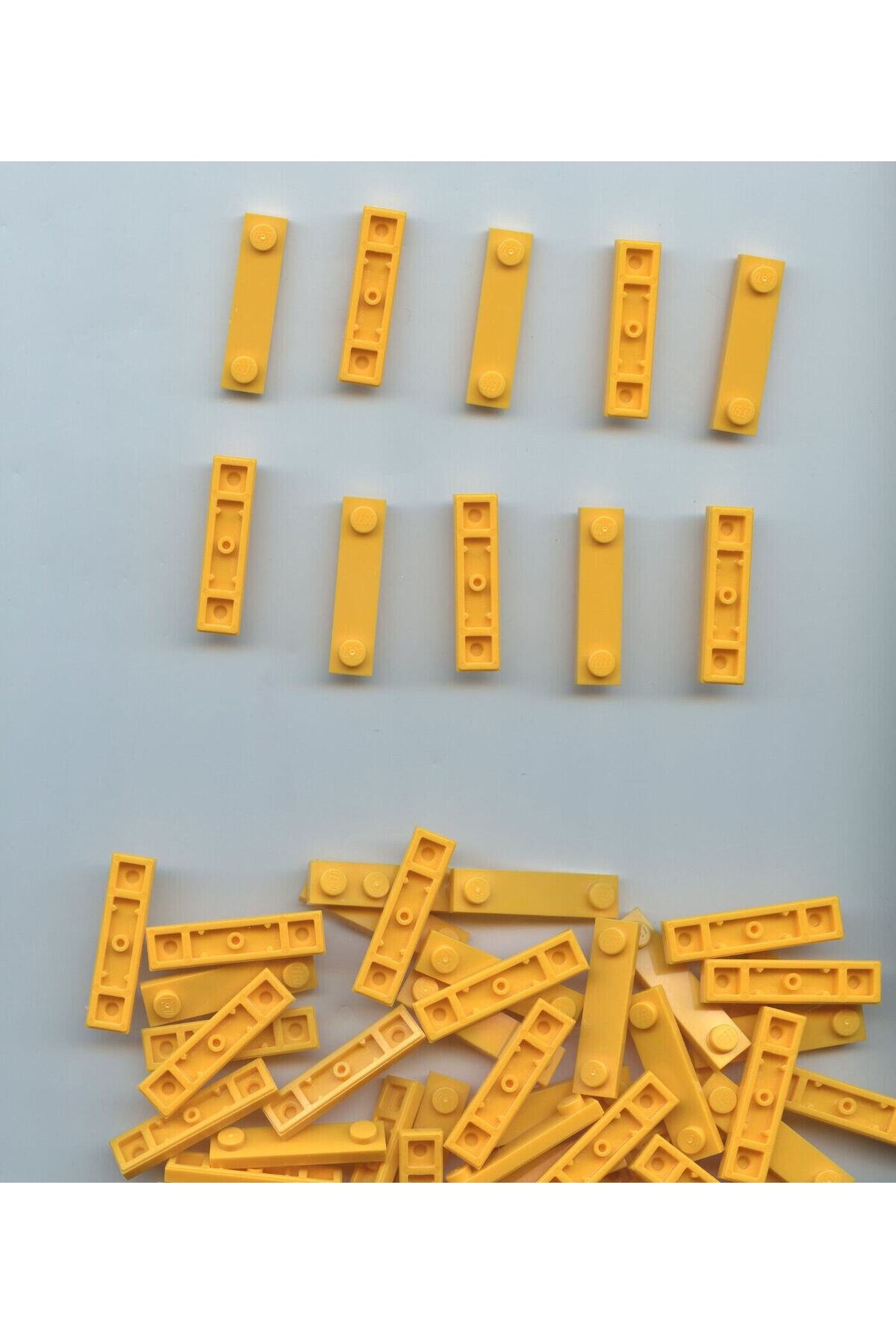 LEGO Custom Accessory Plate Modified 1 x 4 Stud Groove Light Orange ...