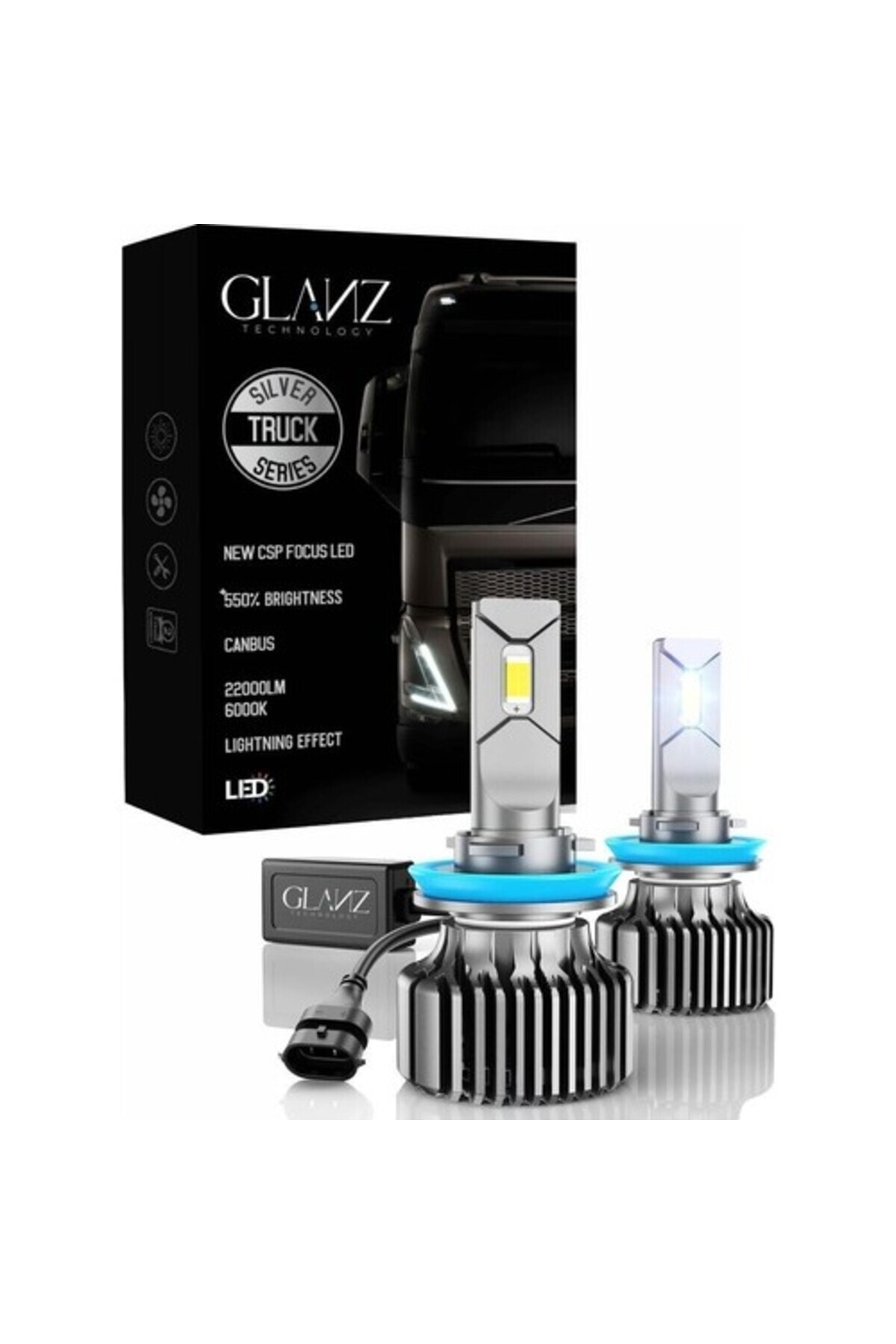 Glanz H11 Silver Series Csp Canbus LED Xenon 22000LM 6000K Beyaz Şimşek ...