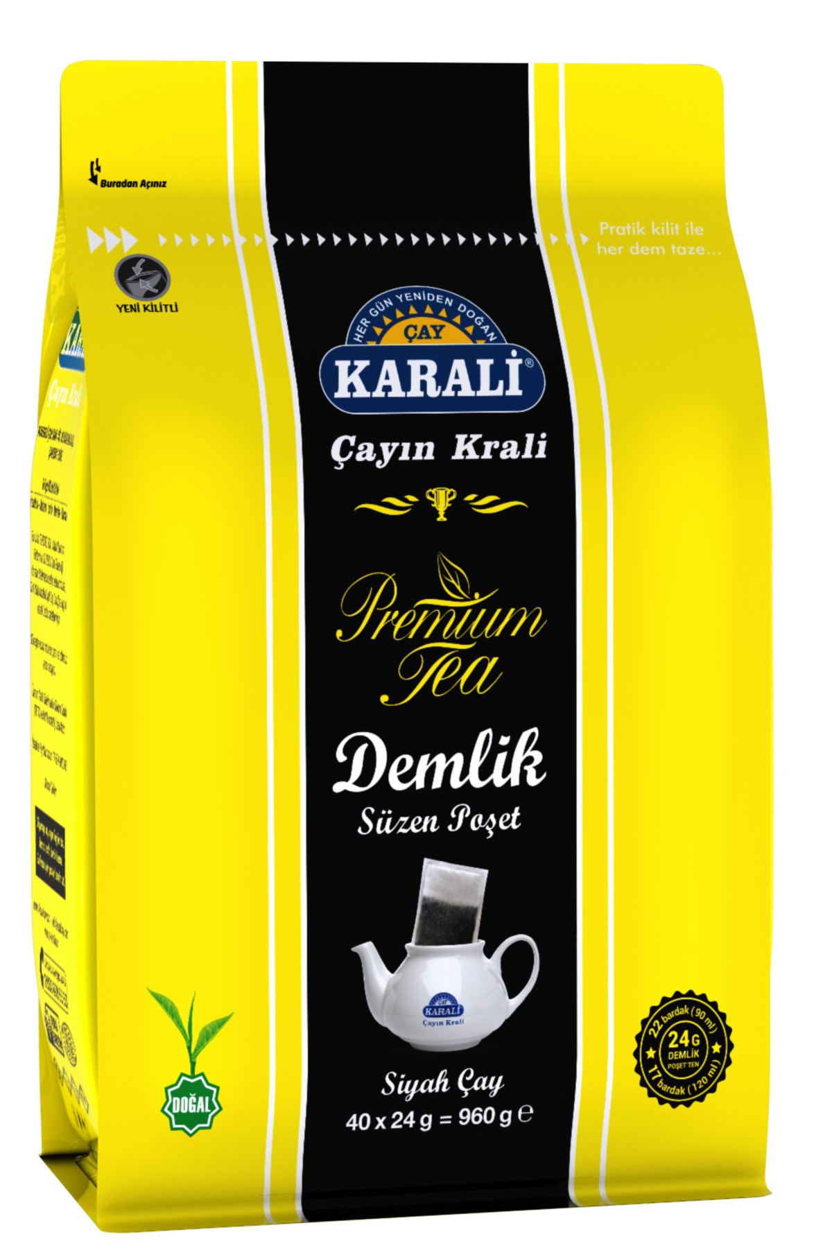 Karali Çay Karali Premium Jumbo Demlik Poşet Siyah Çay 40x24 gr (YENİ ...
