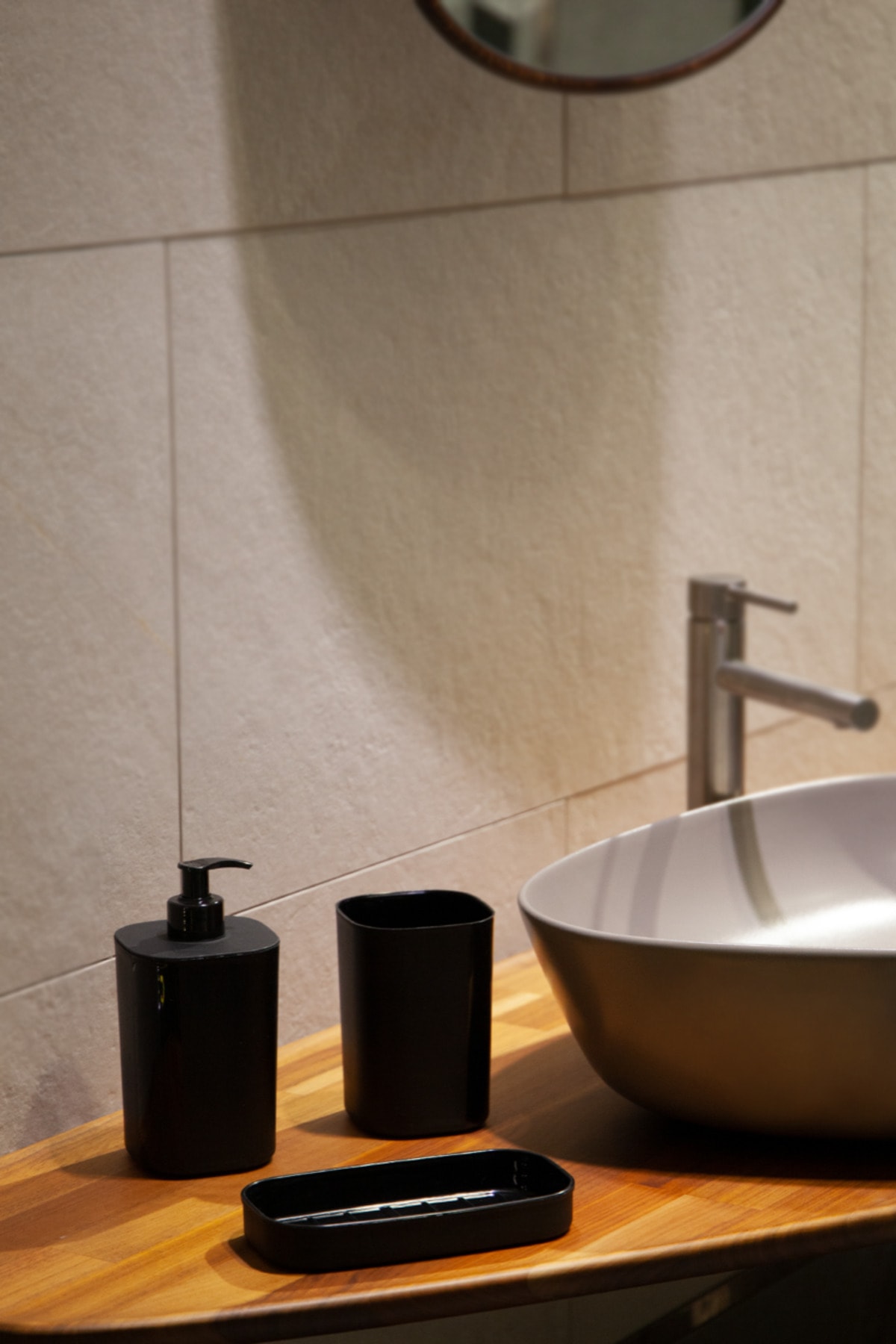 Ecolux CREATİVE 3 PARÇA BANYO SETİ SIVI SABUNLUK DİŞ FIRÇALIK SÜNGERLİK ...