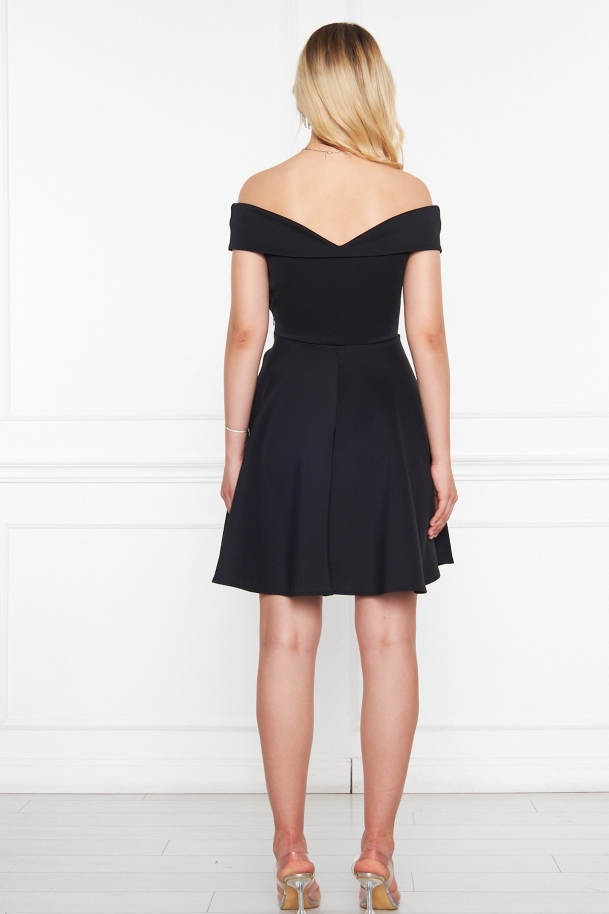 lovebox Női rugalmas búvárruha, pánt nélküli galléros estélyi ruha ...