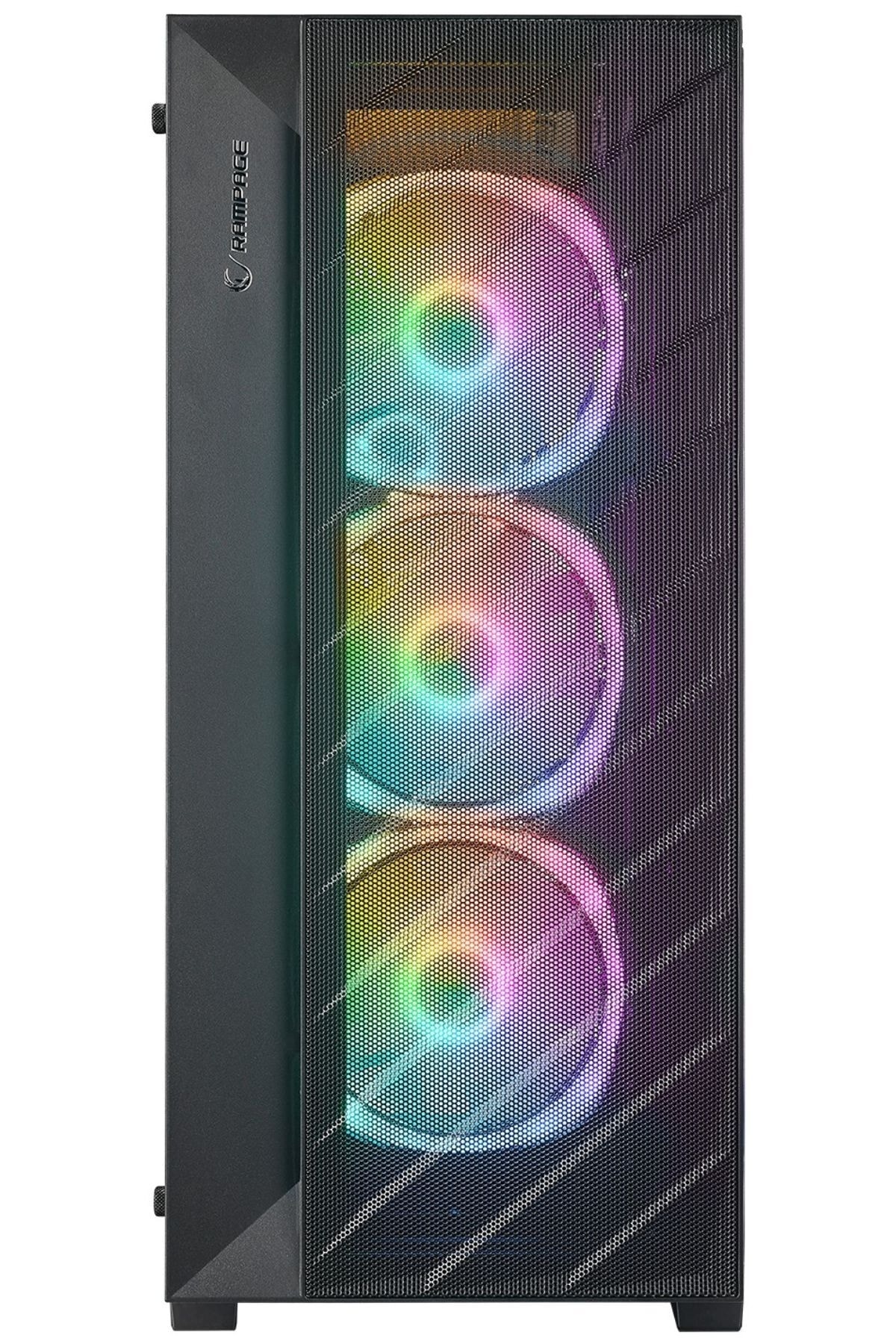 Rampage PRIME Mesh+Temperli Cam 4*ARGB Fan+Hub E-ATX Gaming Oyuncu ...