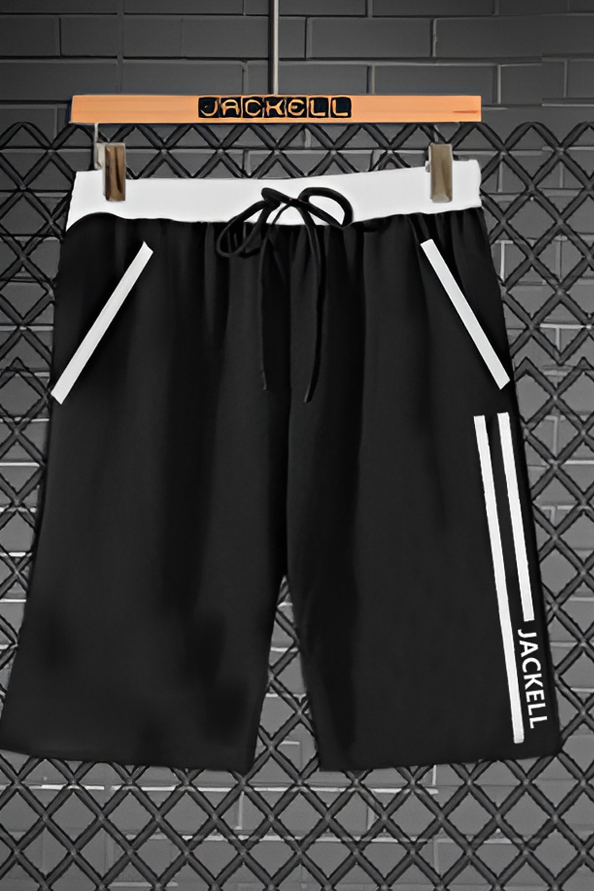 jackell Siyah Cep Fermuarlı Baskılı Spor Şort Fiyatı, Yorumları - Trendyol