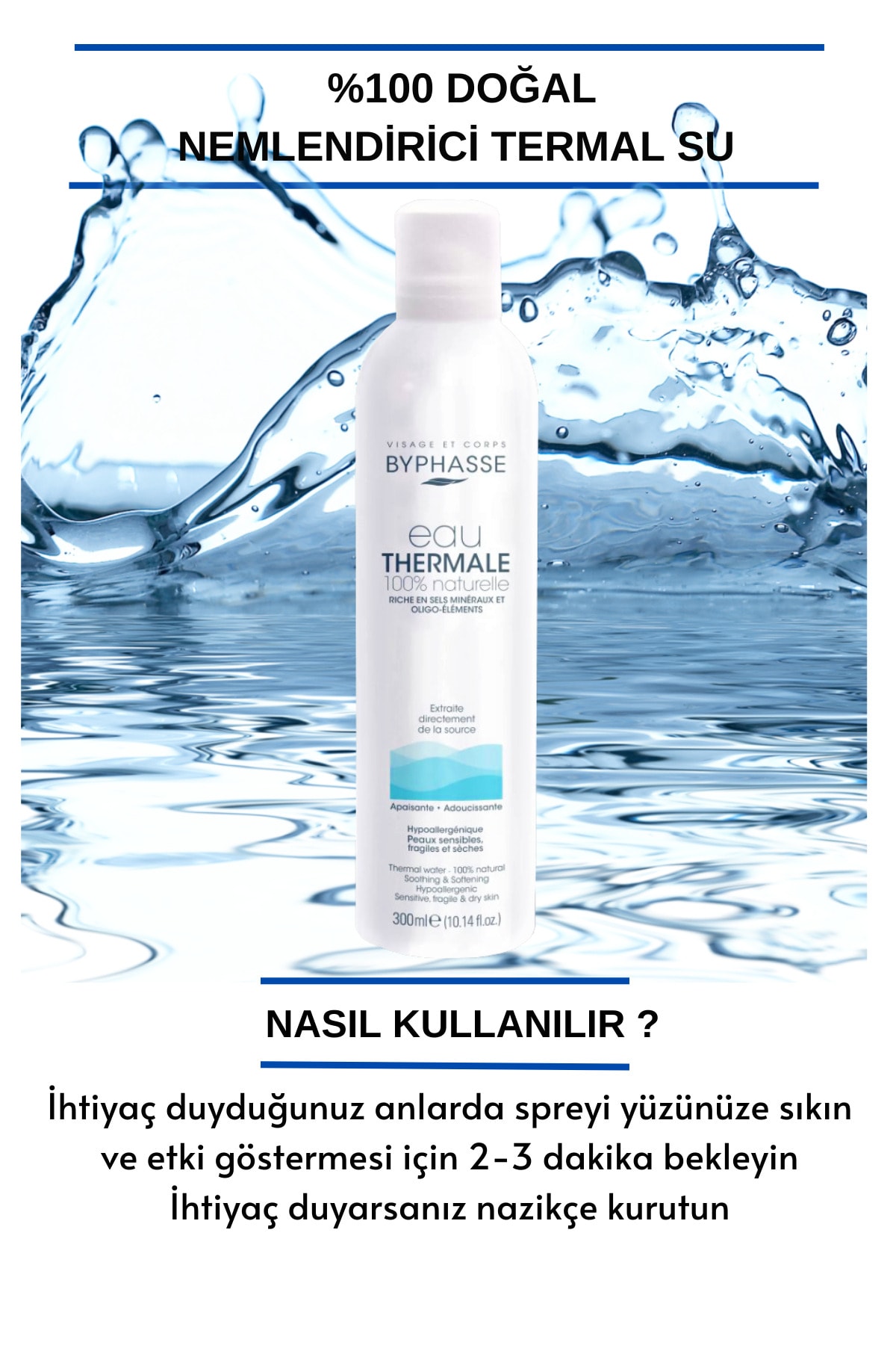BYPHASSE Termal Water %100 Doğal Nemlendirici Termal Su 300ml Fiyatı ...