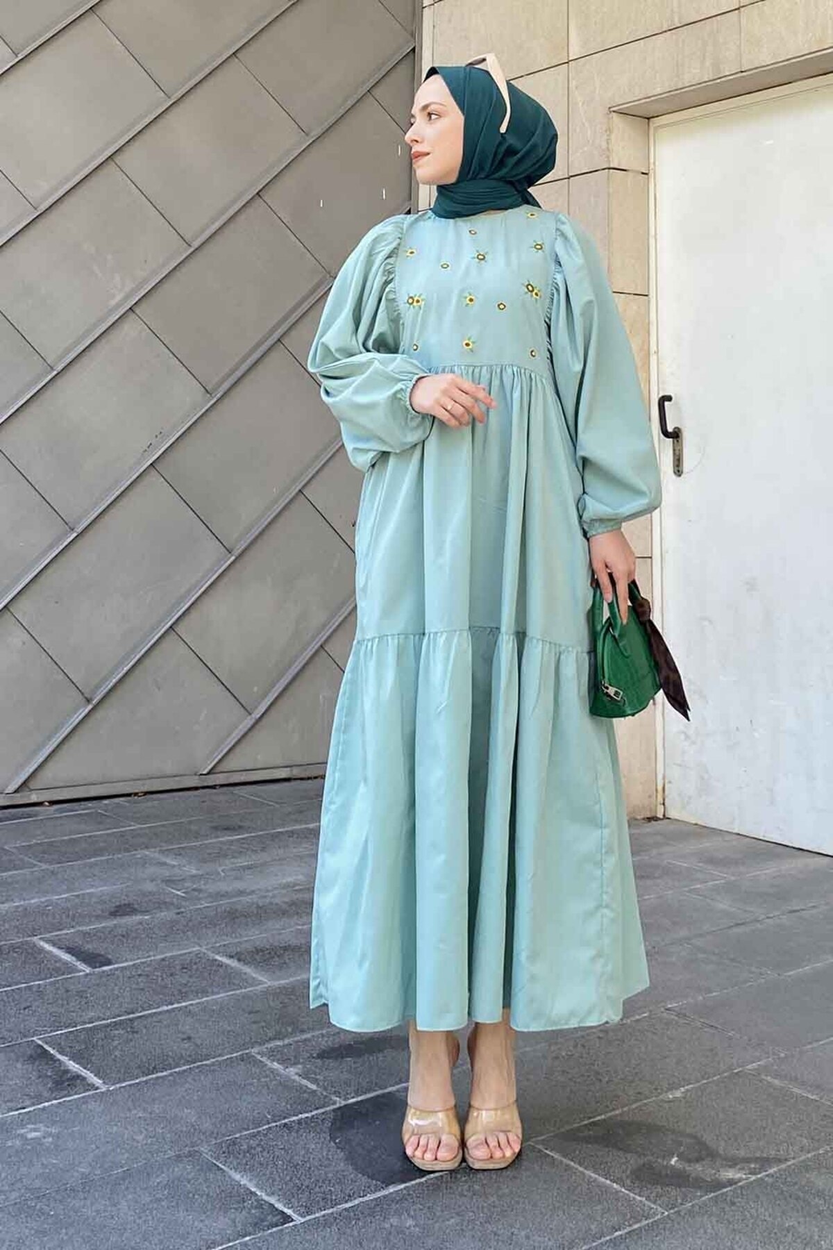 lamelif Yazlık Elica Elbise Mint Yeşili - Fiyatı, Yorumları
