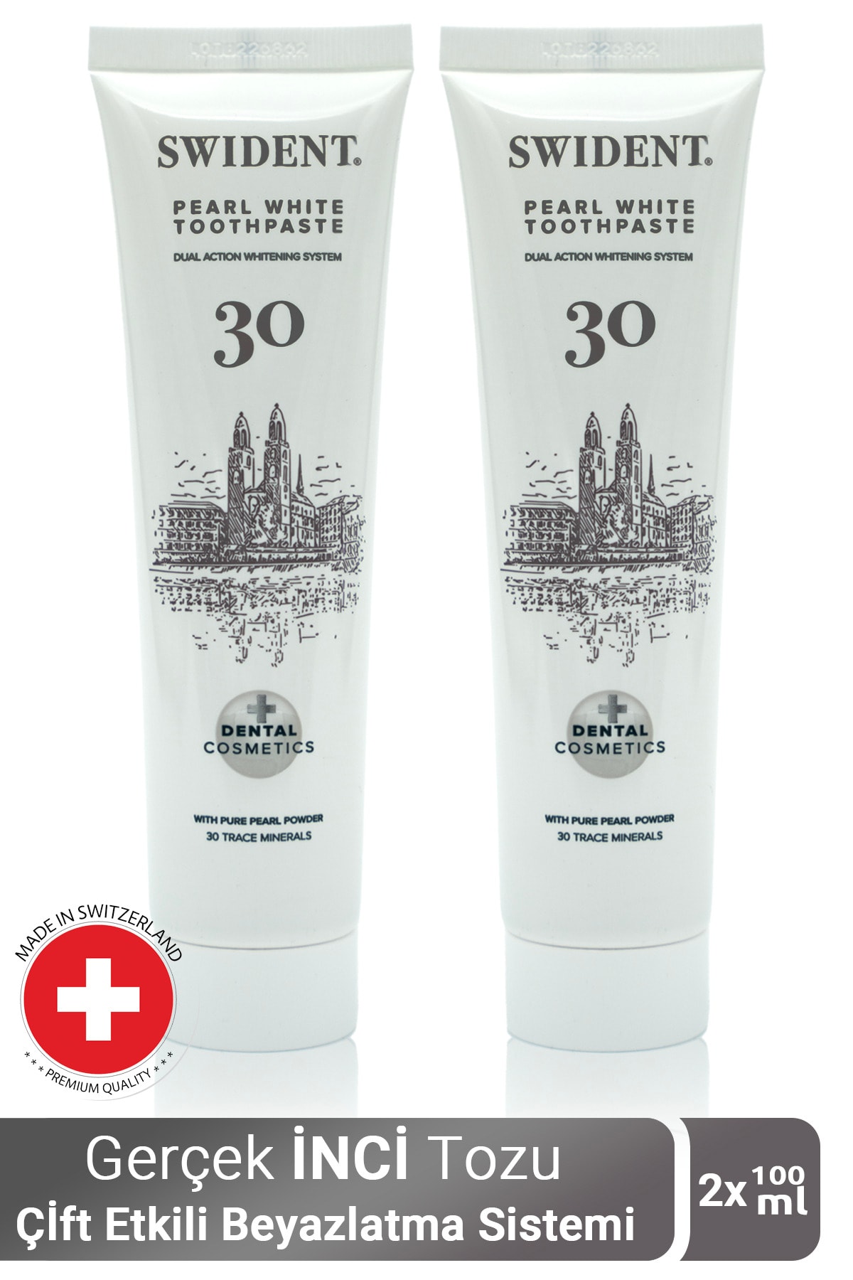 SWIDENT 2x Adet Pearl White 100ml Dişmacunu Çift Etkili Beyazlatıcı Çok ...