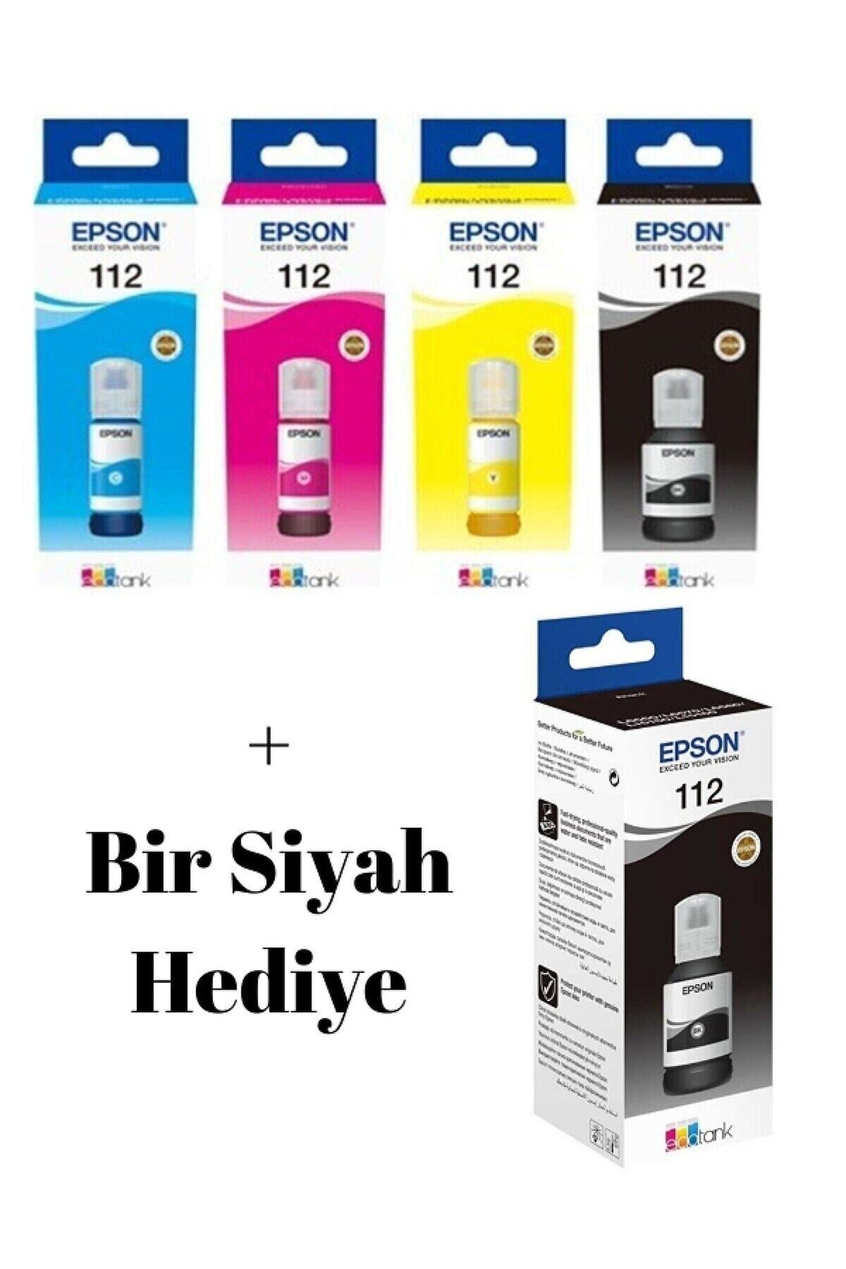 Epson 112 Ecotank L15160 4 Renk Orjinal Mürekkep seti + 1 Bir Siyah Hediye A1-01-s-55 1 ...