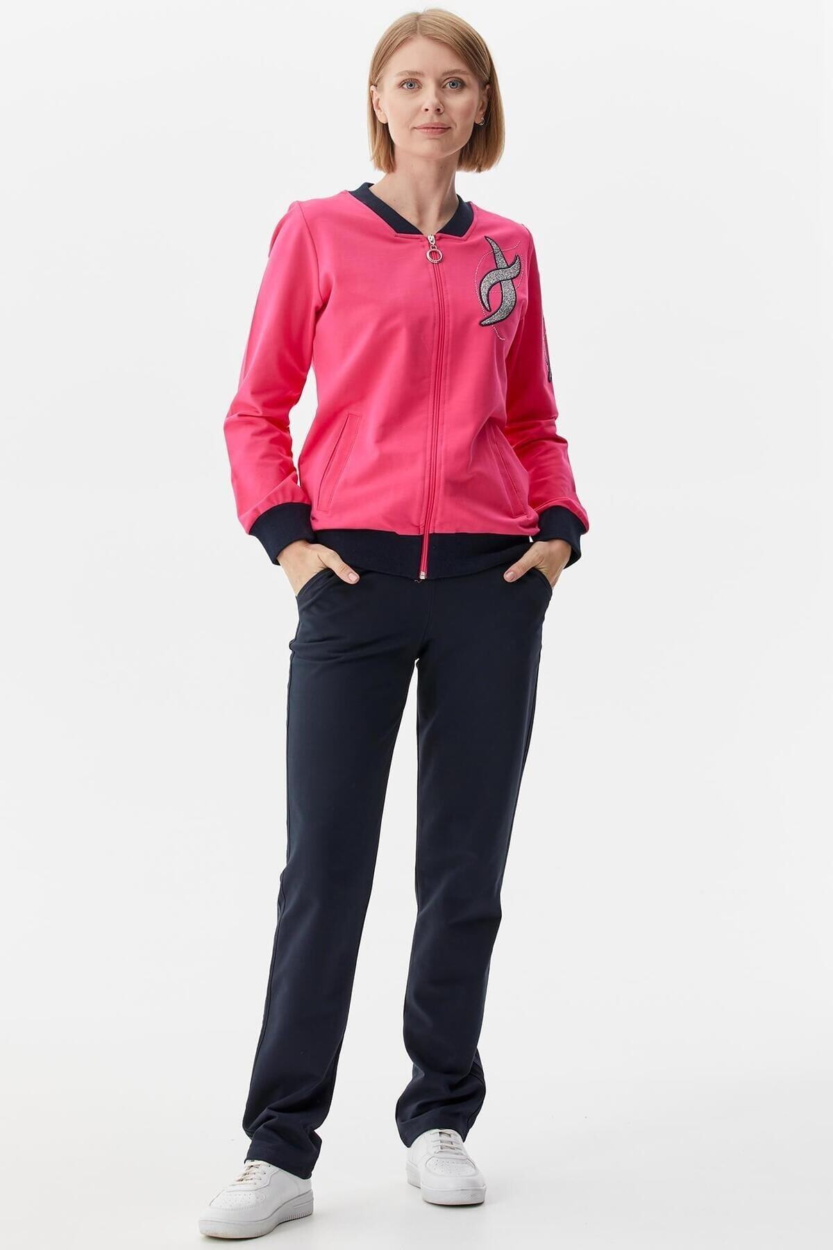 Sementa Fermuarlı Nakış Detaylı Eşofman Takım - Fuşya - Lacivert Fiyatı ...