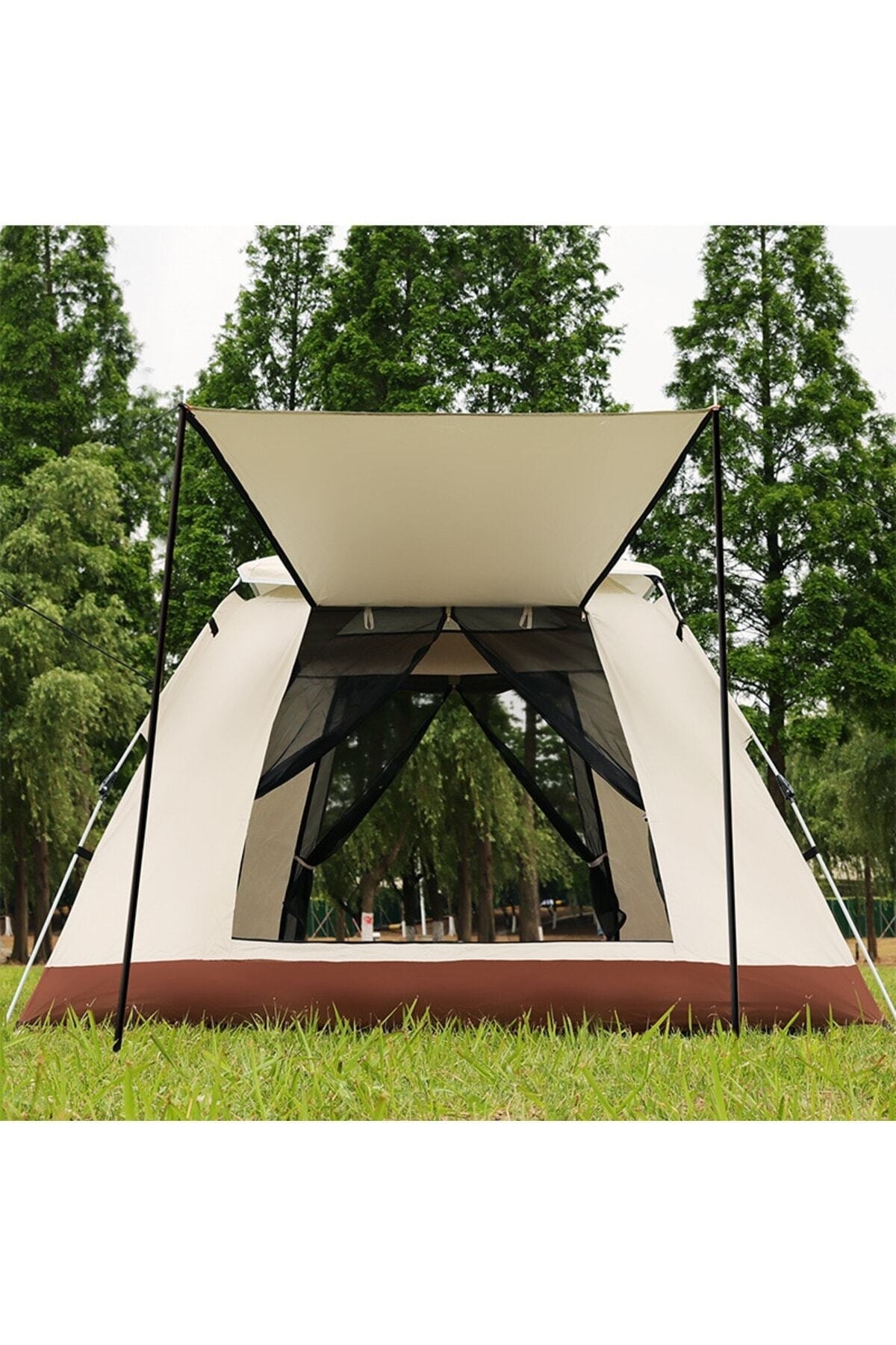 Nikadu 6 Kişilik Tam Otomatik tenteli Çift Kapılı Kare Kamp Çadırı 240 ...
