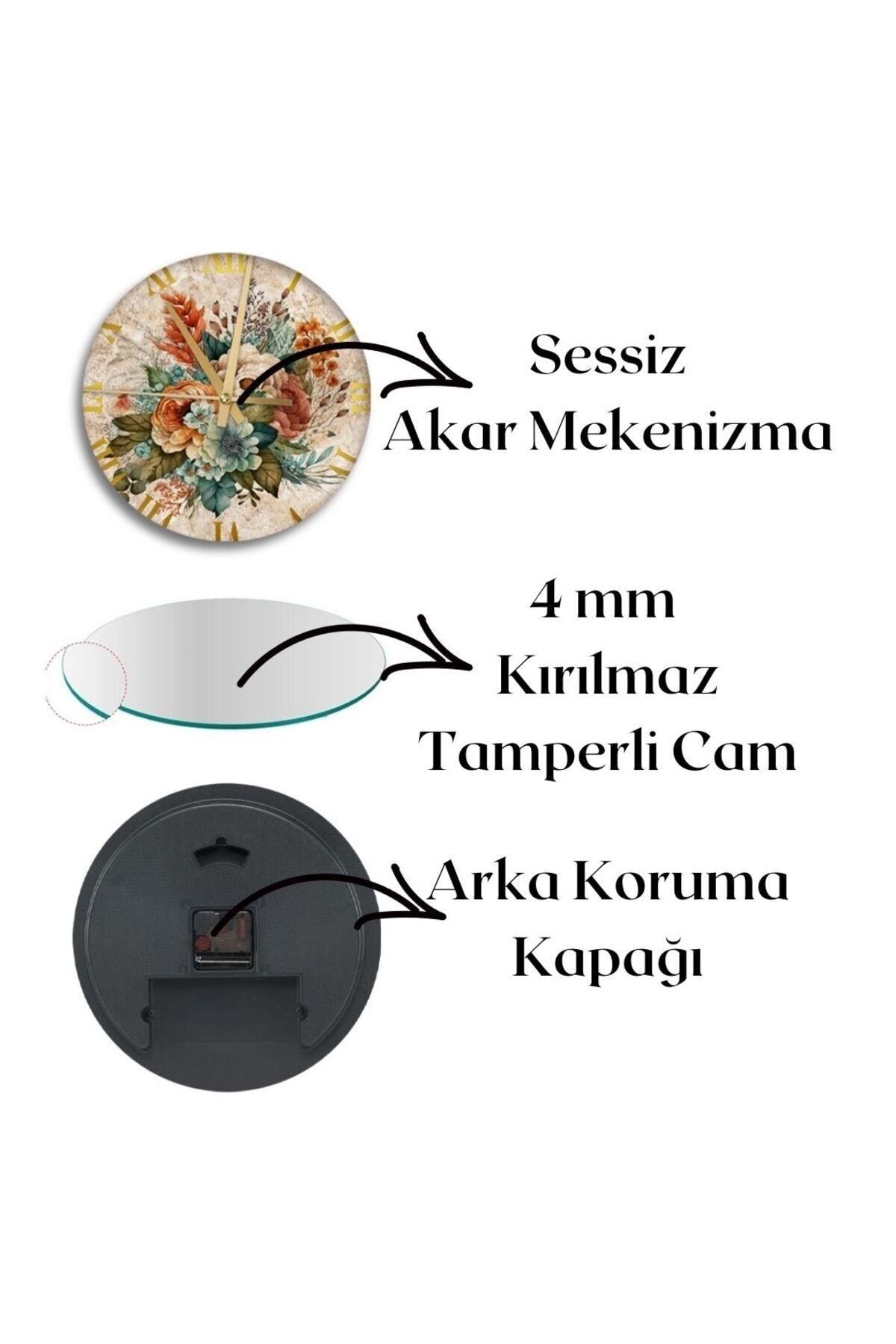 TekTablo Duvar Saati - Cam Duvar Saati, Salon İçin Saat Modelleri ...