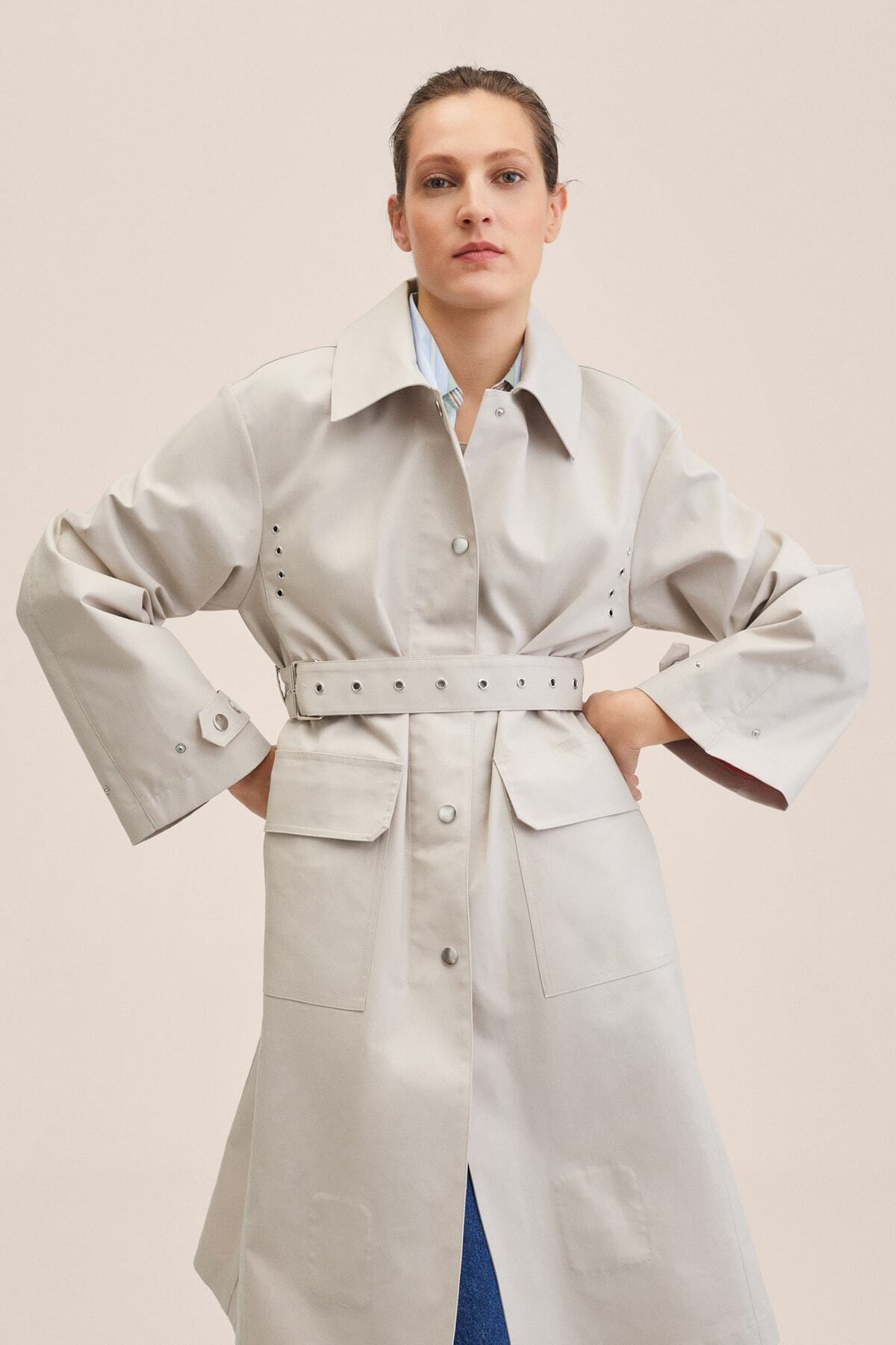 MANGO Bej Kadın Trençkot 27024758 Fiyatı, Yorumları - Trendyol
