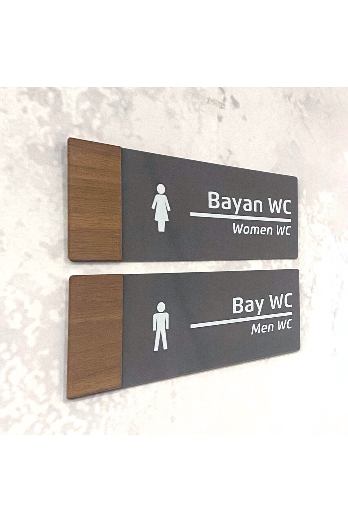Dekokonsept Wooden Serisi (WC SET) Ofis Oda Kapı İsimliği Yönlendirme Tabelası - Fiyatı, Yorumları
