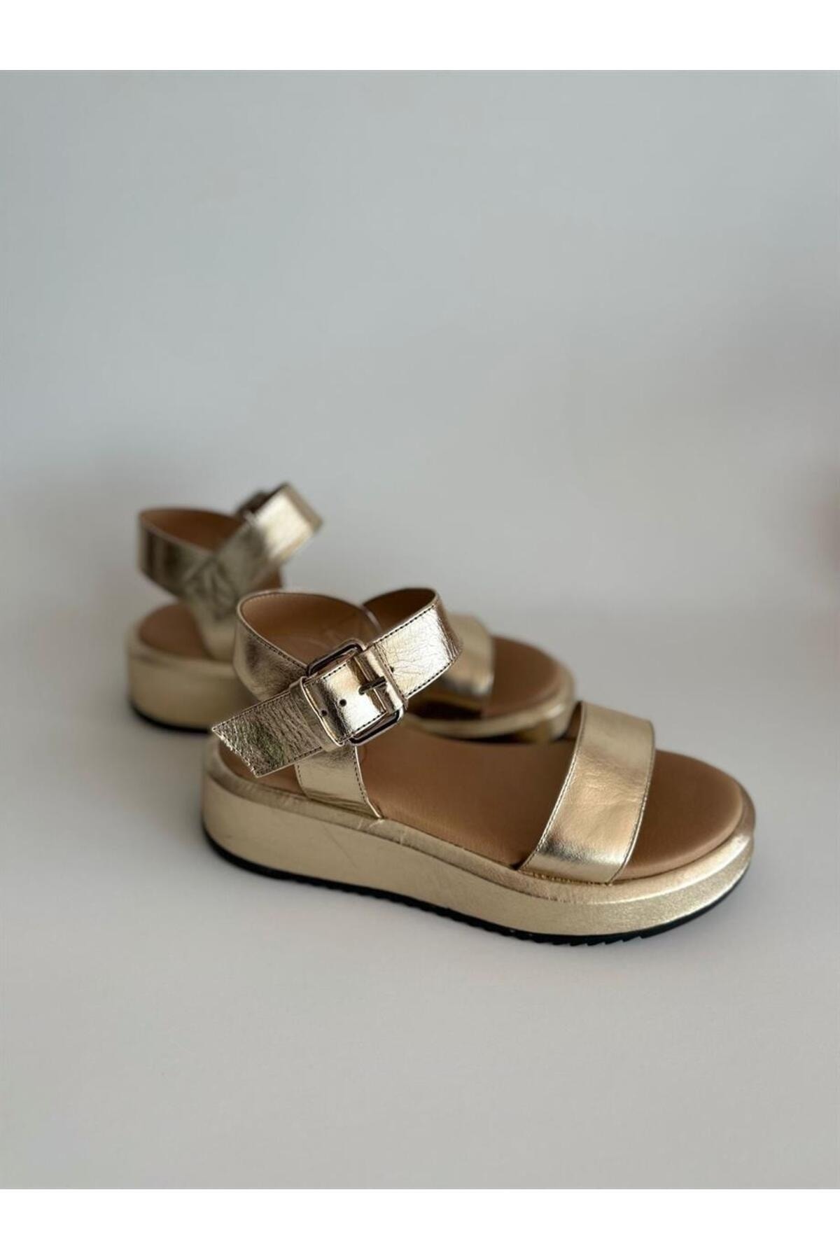 HIEMS AESTA 2938 Gold Deri Sandalet Fiyatı, Yorumları - Trendyol