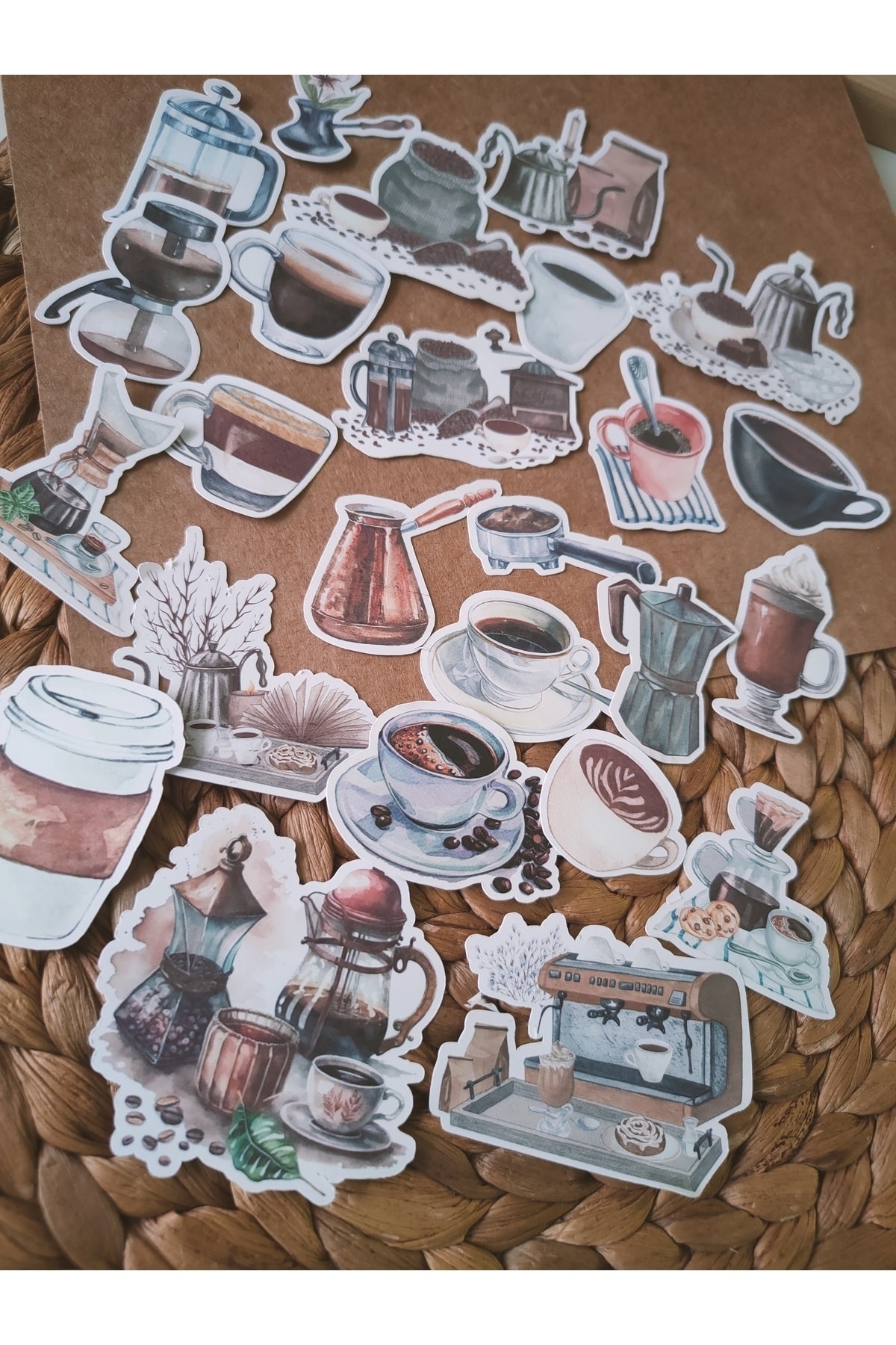 SelisCraft Kahve Tekli Sticker Seti Ajanda Planlayıcı Bullet Journal ...