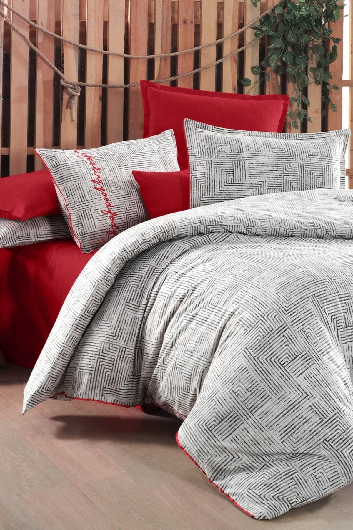 Sarev Freddy Gri Tek Kişilik %100 Pamuk Flanel (pazen) Nevresim Takımı ...