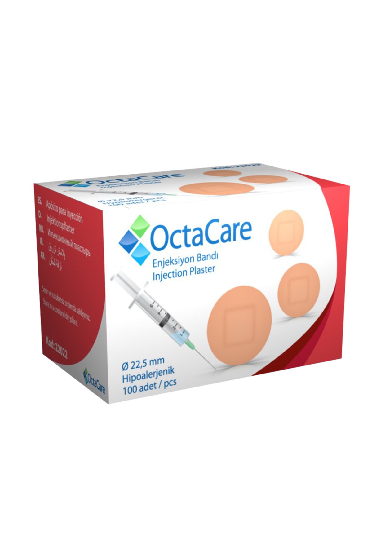 Octacare Hypoallergenic Spot Injection Tape 22.5mm 100 Pieces - 10 ...