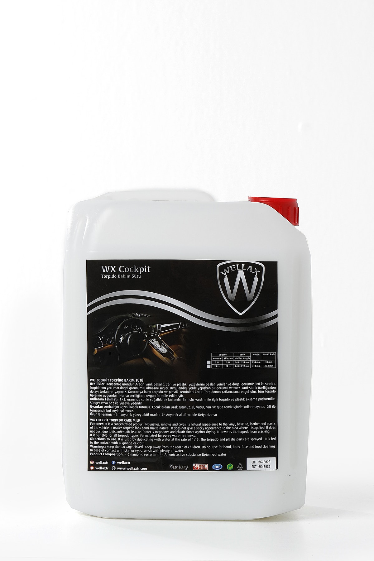 WELLAX Wx Cockpit Torpido Bakım Sütü 5 lt Fiyatı, Yorumları - Trendyol