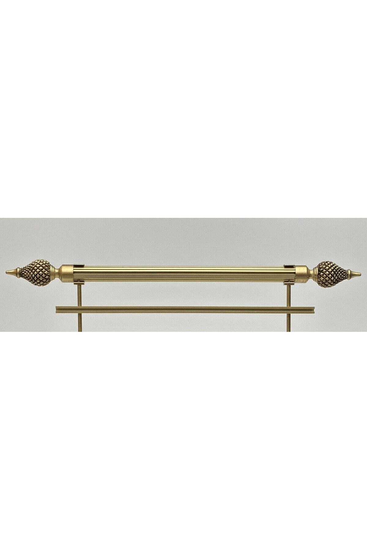 RUSTIKCIM ANTİK RUSTİK SARI FON PERDE ASKISI TEK RAYLI KRST-17 125 CM ...