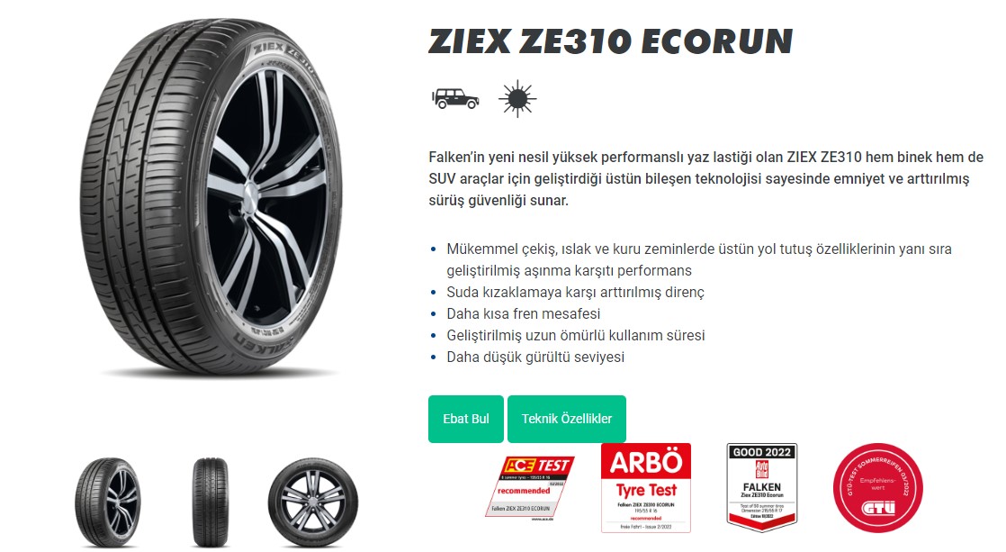 Falken 205/55 R16 Tl 91v Zıex Ze310 Ecorun 2023 Üretimi Fiyatı, Yorumları - Trendyol