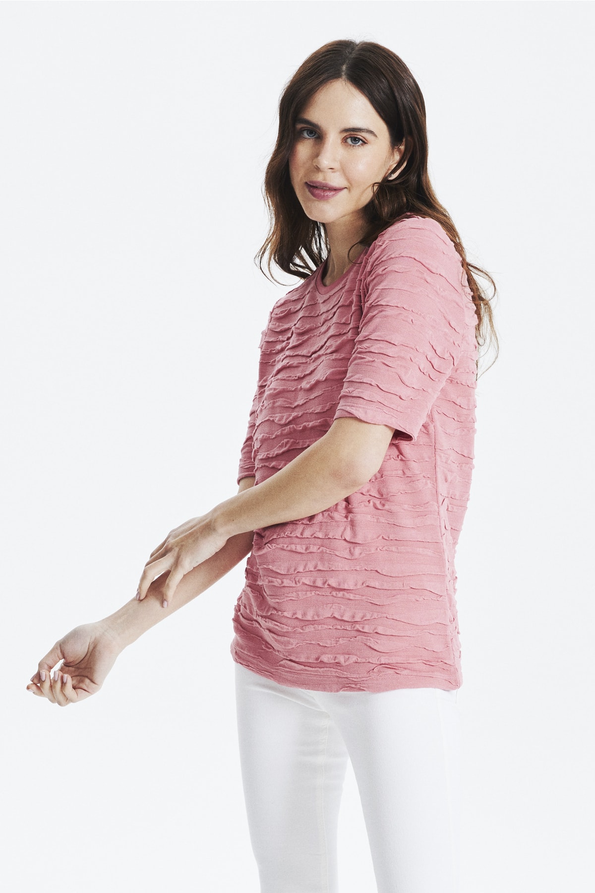 Curve Studio Yarım Kol Dalga Desenli Tişört Fiyatı, Yorumları - Trendyol