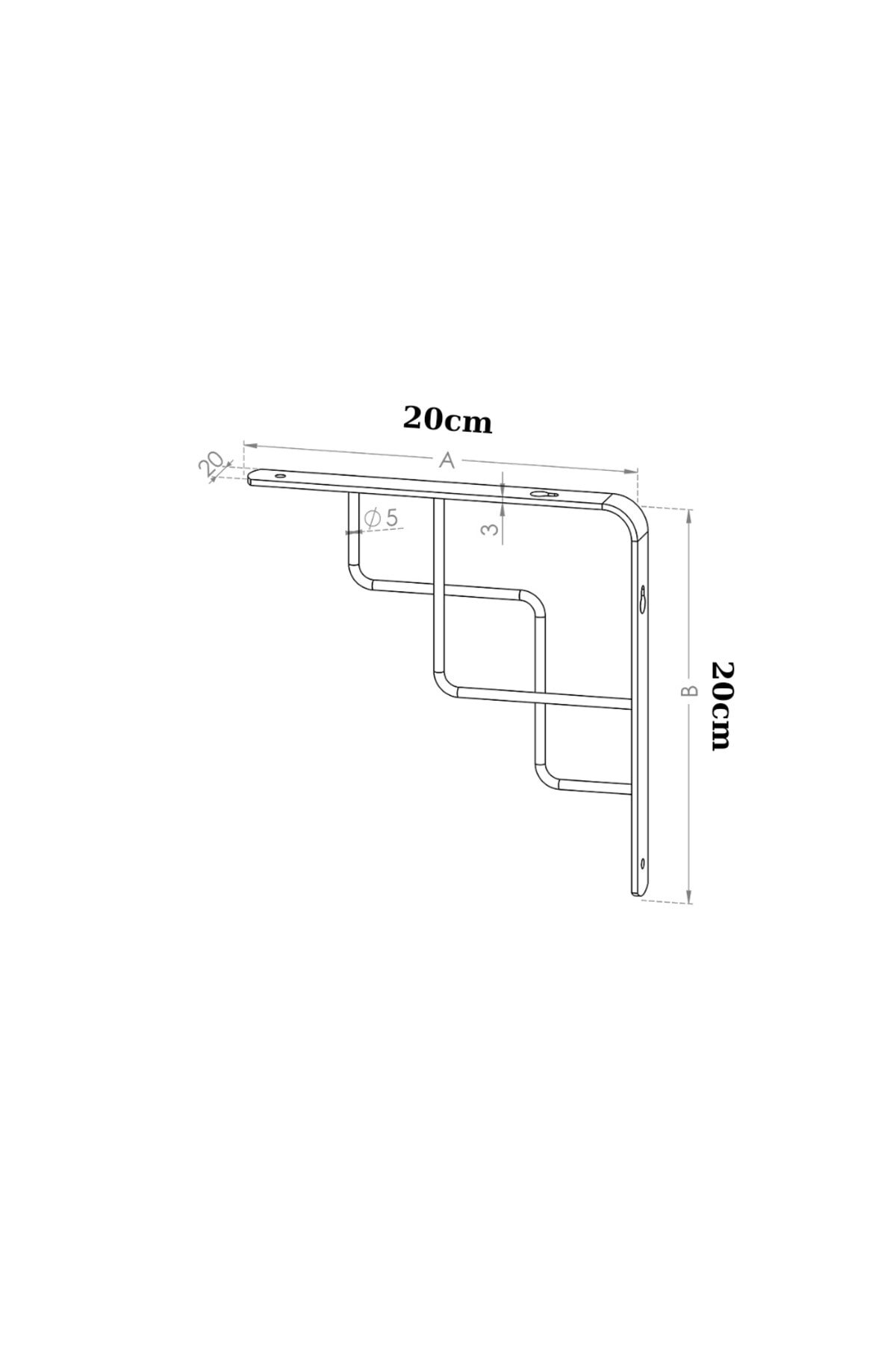 ARON ( 2 ADET ) 20cm X 20cm METAL MENDERES RAF ALTI RAF AYAĞI FERFORJE ...