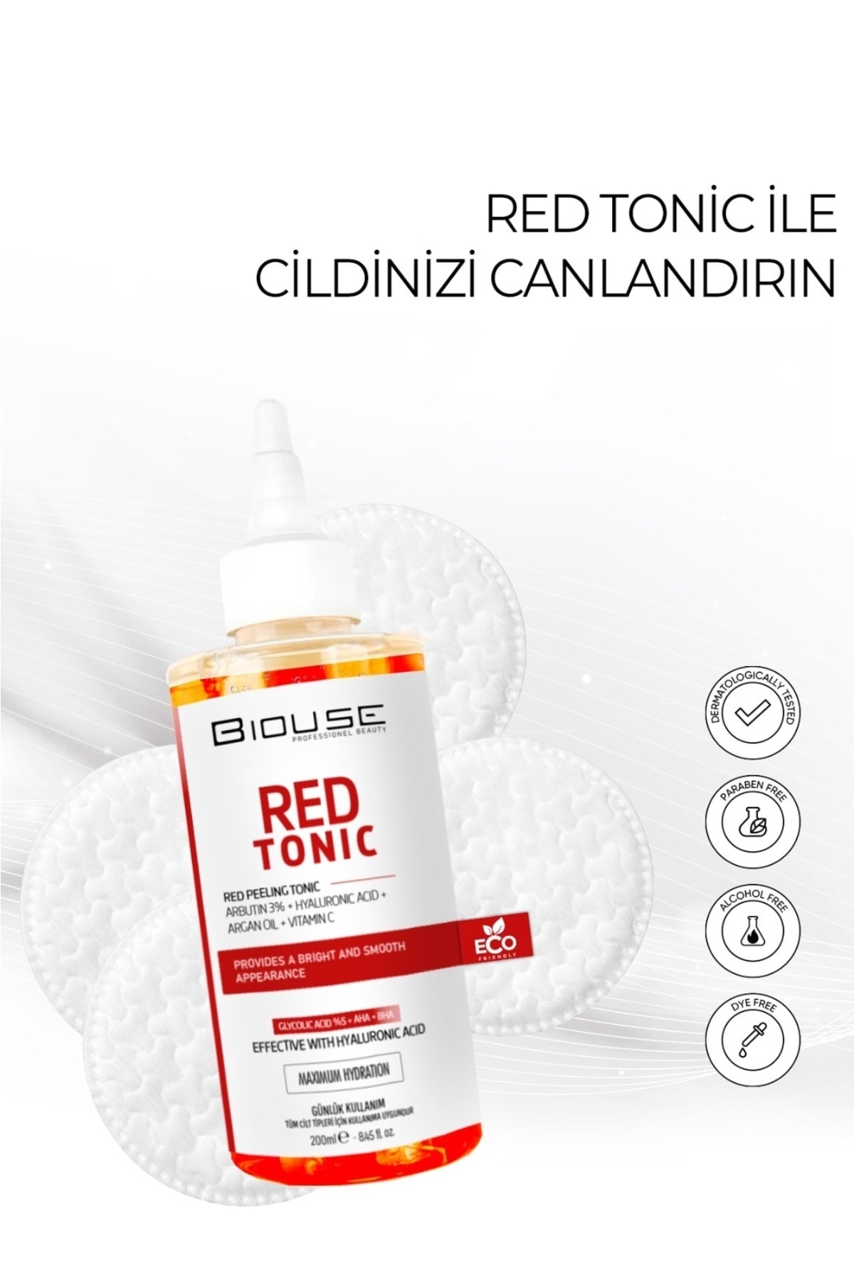 BIOUSE Red Tonik Peeling 5% Glycolıc Acid Vitamin-c 10% Aha 2% Bha 200 ...