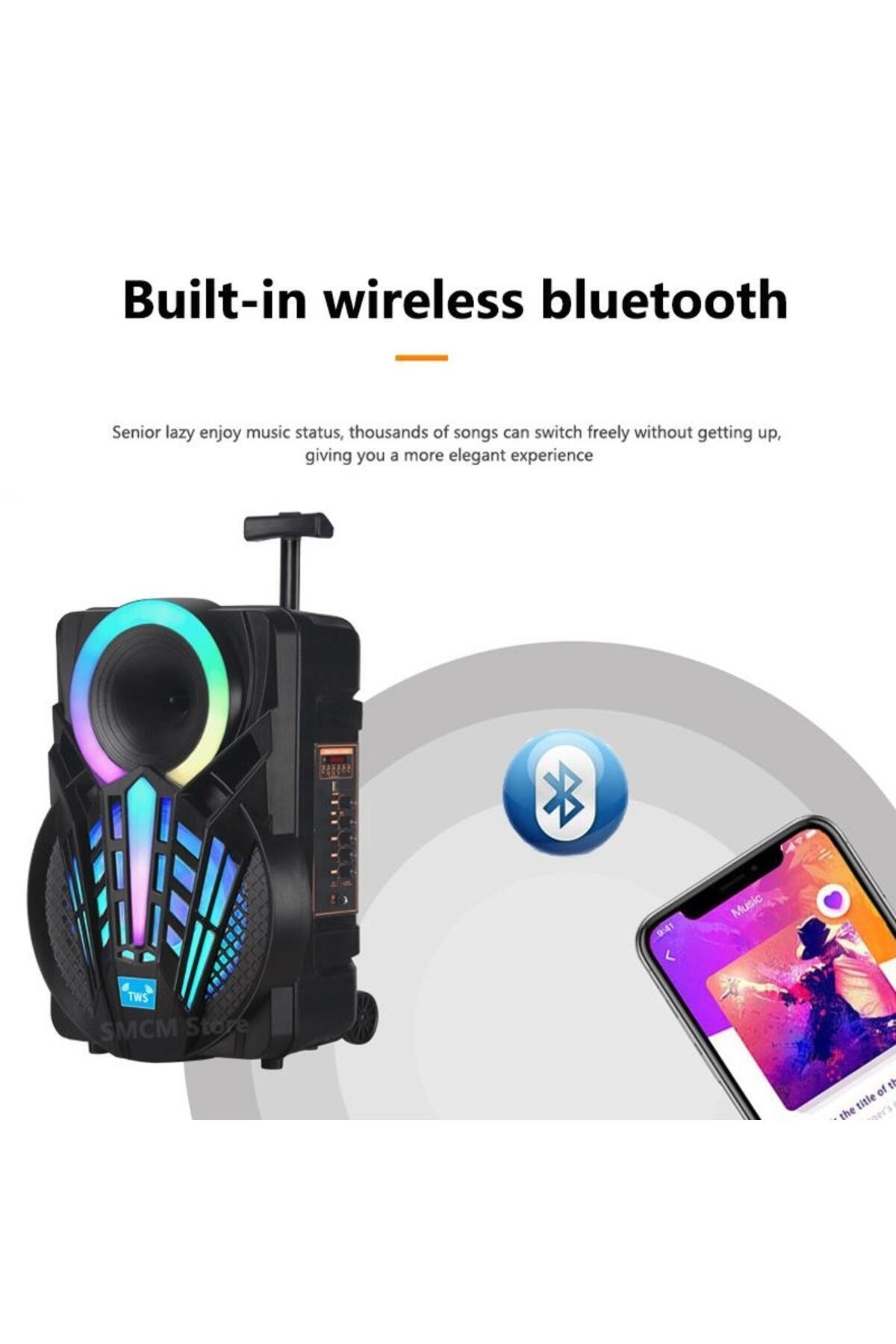 Torima NDR-P12 Mikrofonlu Kumandalı Rgb Ledli Taşınabilir Tekerlekli Bluetooth Hoparlör - Fiyatı ...