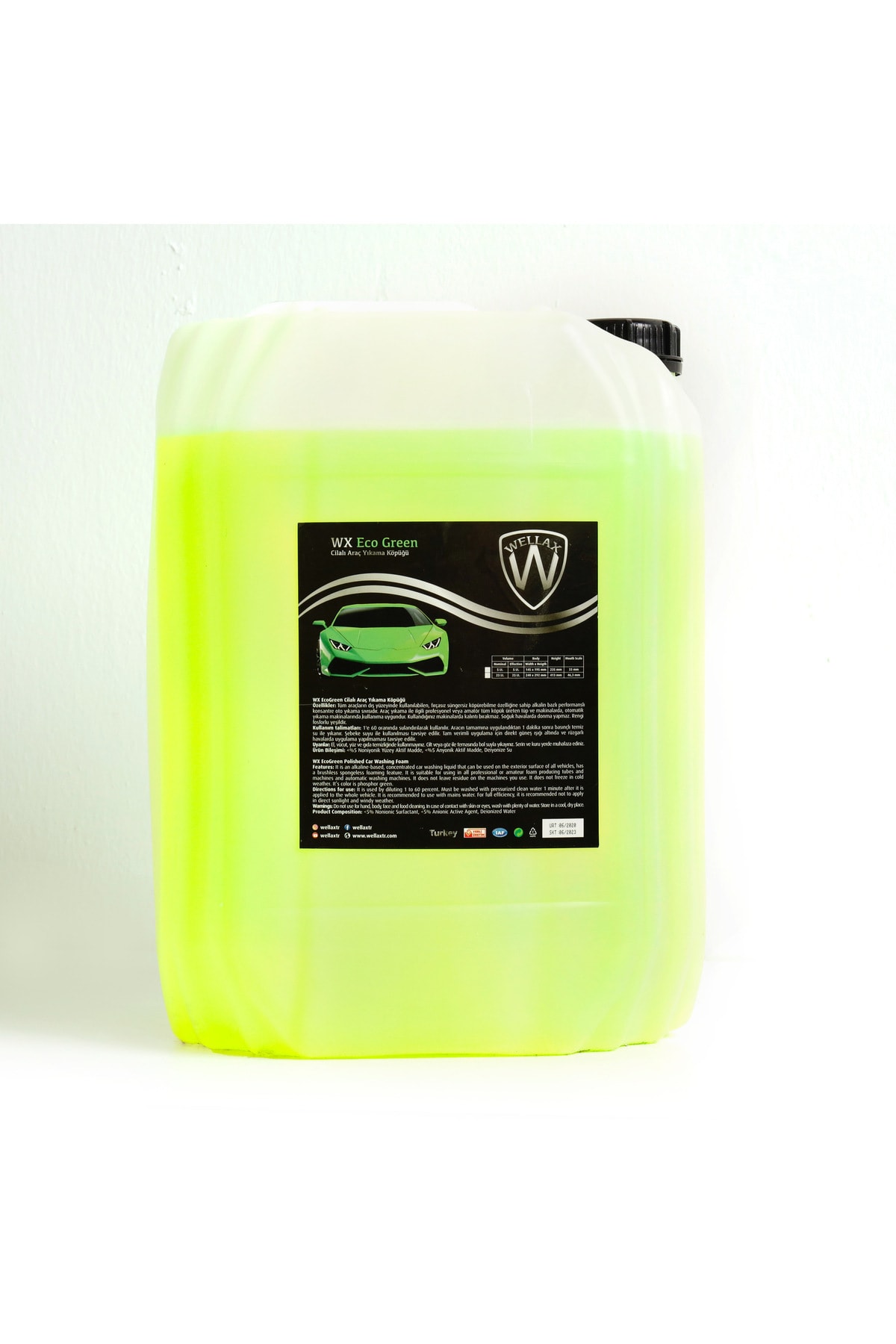 WELLAX Wx Eco Green Cilalı Araç Yıkama Köpüğü 23lt (1/60 KONSANTRE ...