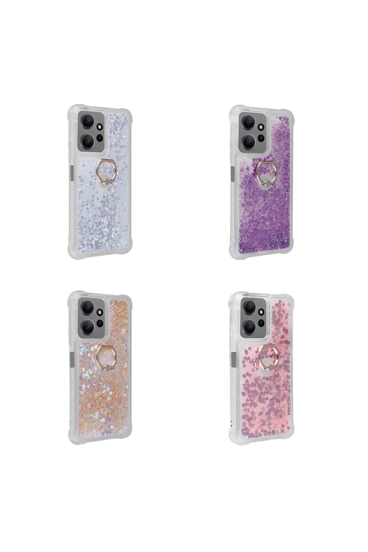 Nezih Case Xiaomi Redmi Note 12 Pro 4G Uyumlu Yüzüklü Standlı (Simli ...